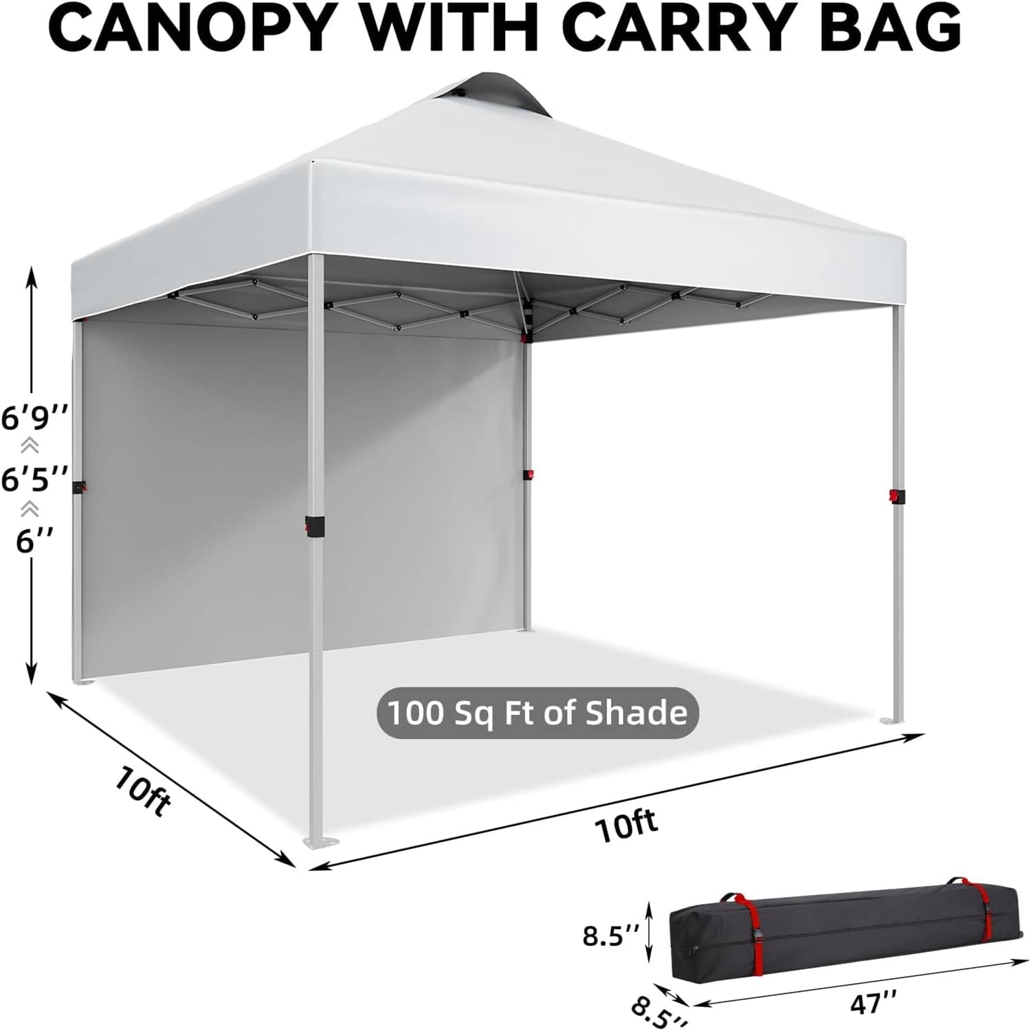 Qeetex 10x10 Pop-Up CanopyPatio TentCanopy Wind Tunnel Designwith ...