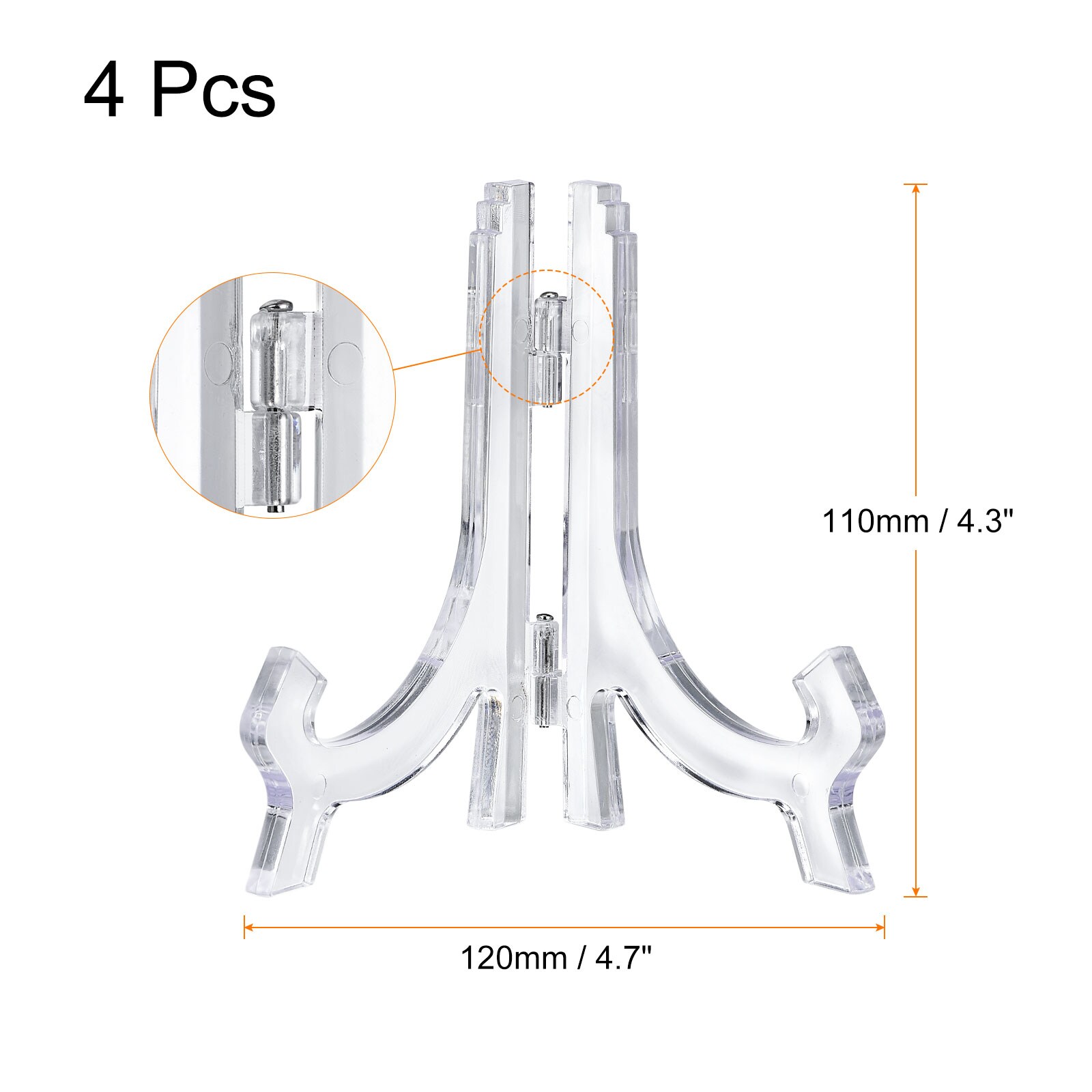 Unique Bargains 4pcs 4.3inch Easel Plate Holder Plastic Folding Display ...