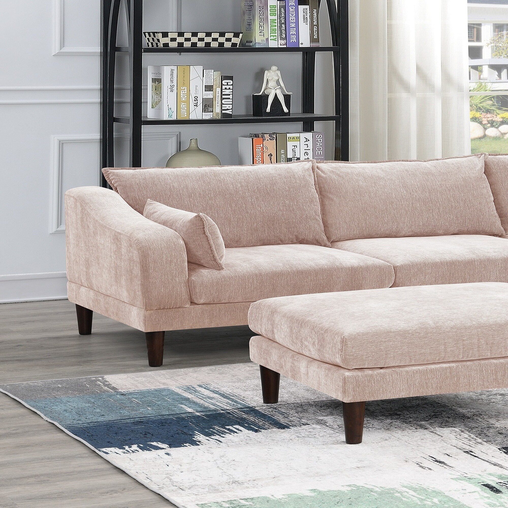 HyperDrop Cart 5 Piece Modular Sectional Set Morgan Fabric One Arm ...
