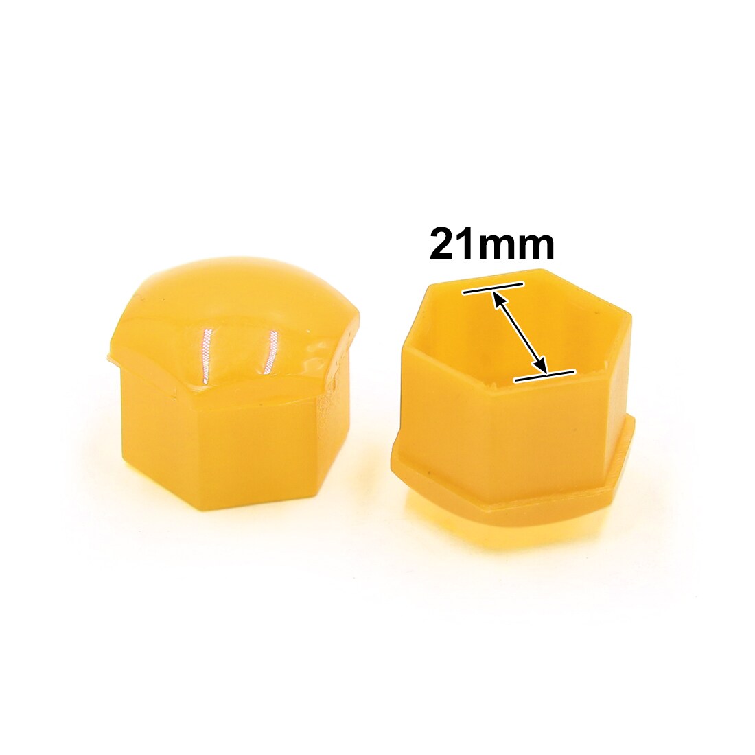 Unique Bargains 20pcs 21mm Yellow Plastic Wheel Lug Nut Bolt Cover Cap ...