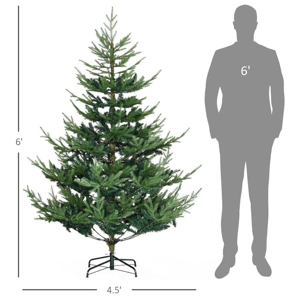 Choco Moon 6ft Artificial Nordic Pine Hinged Christmas Tree with 795 ...
