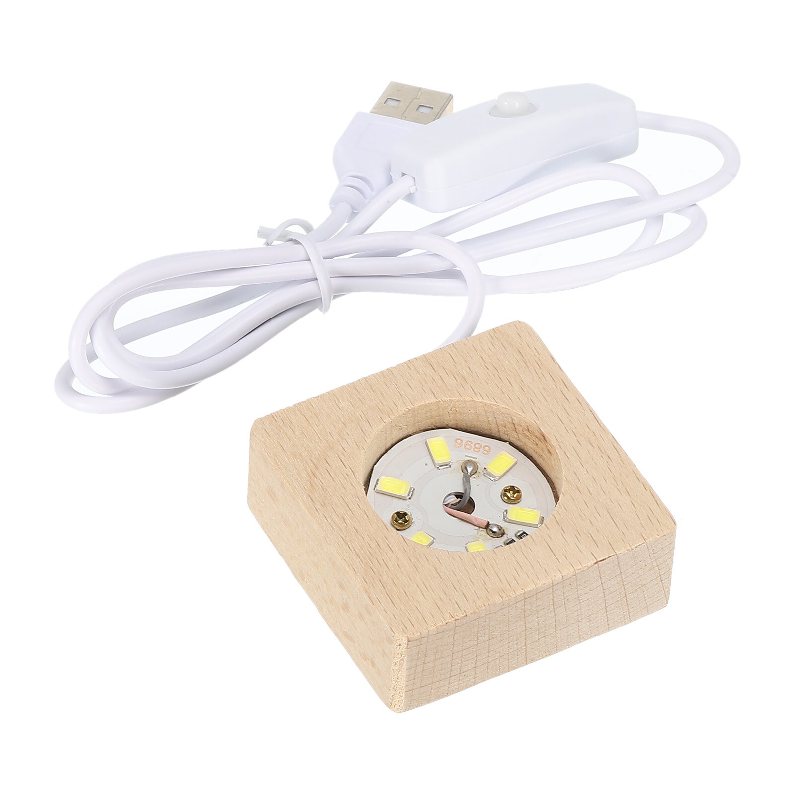 Unique Bargains LED Wooden Ball Stand Holders Displays Base 5x5x2cm ...