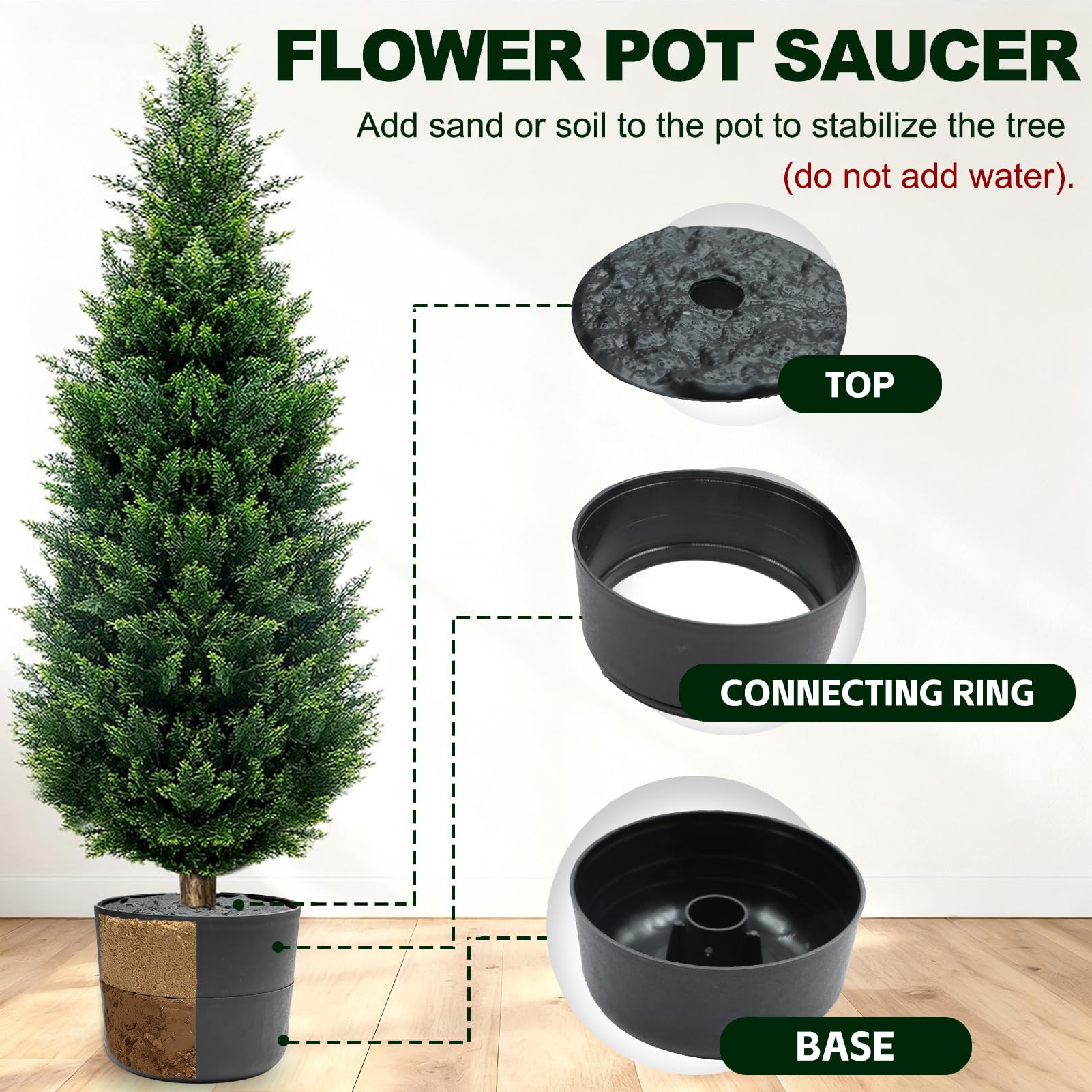PIGFDK 48-inch Artificial Cedar Trees 2 Pack UV-Resistant Outdoor ...