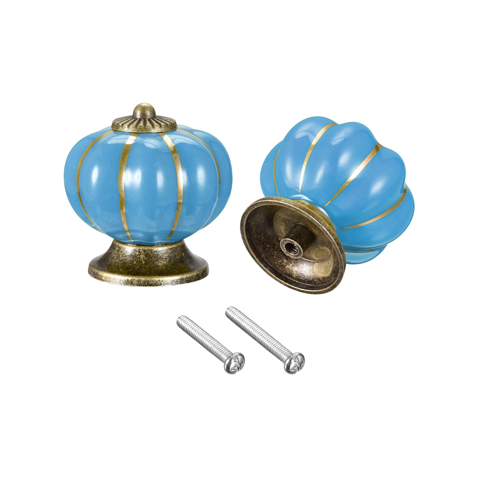 Unique Bargains Ceramic Drawer Knobs 40x40mm Pumpkin Shape Vintage ...