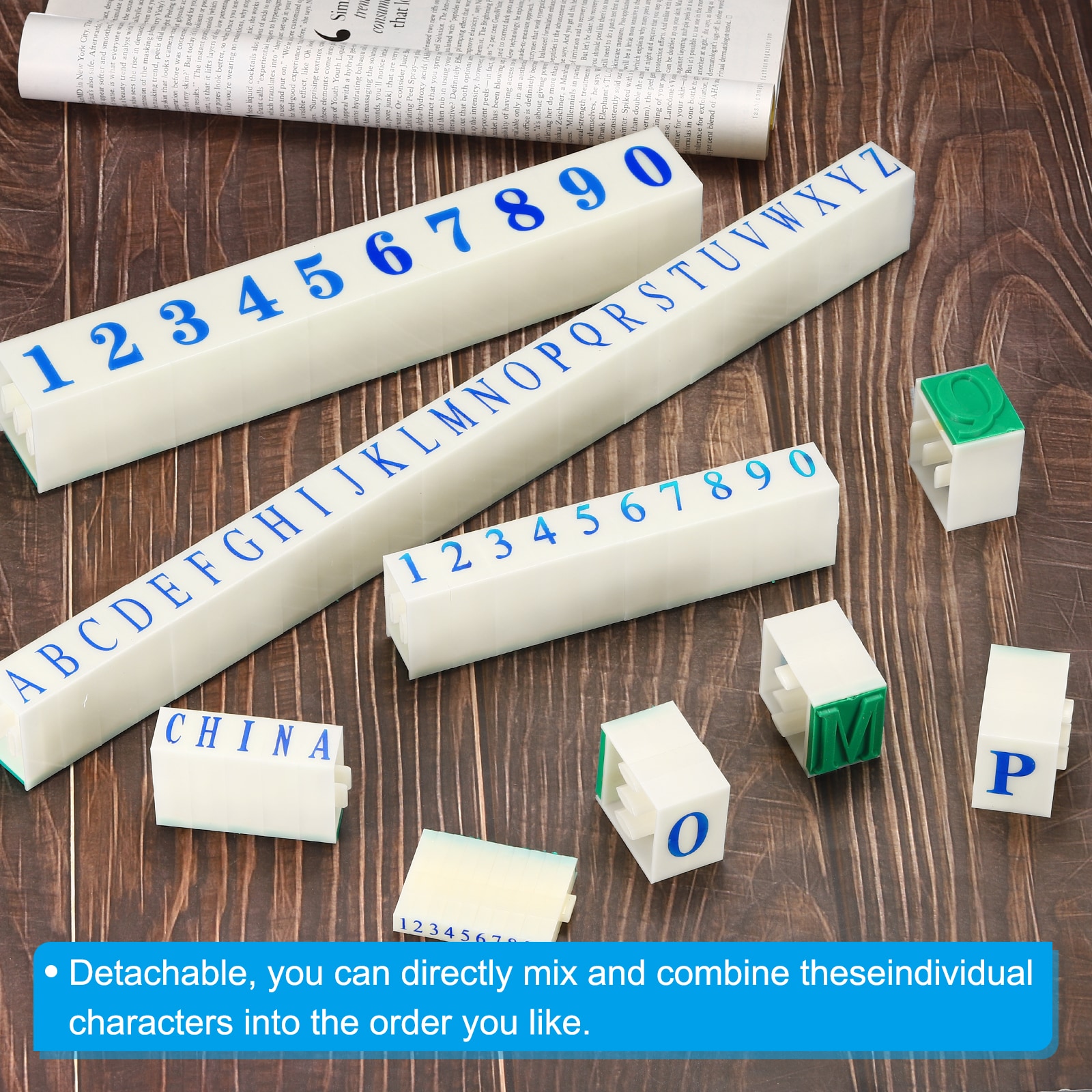 PATIKIL Detachable Number Stamps 2 Set Numeral 0-9 Number Stamp ...