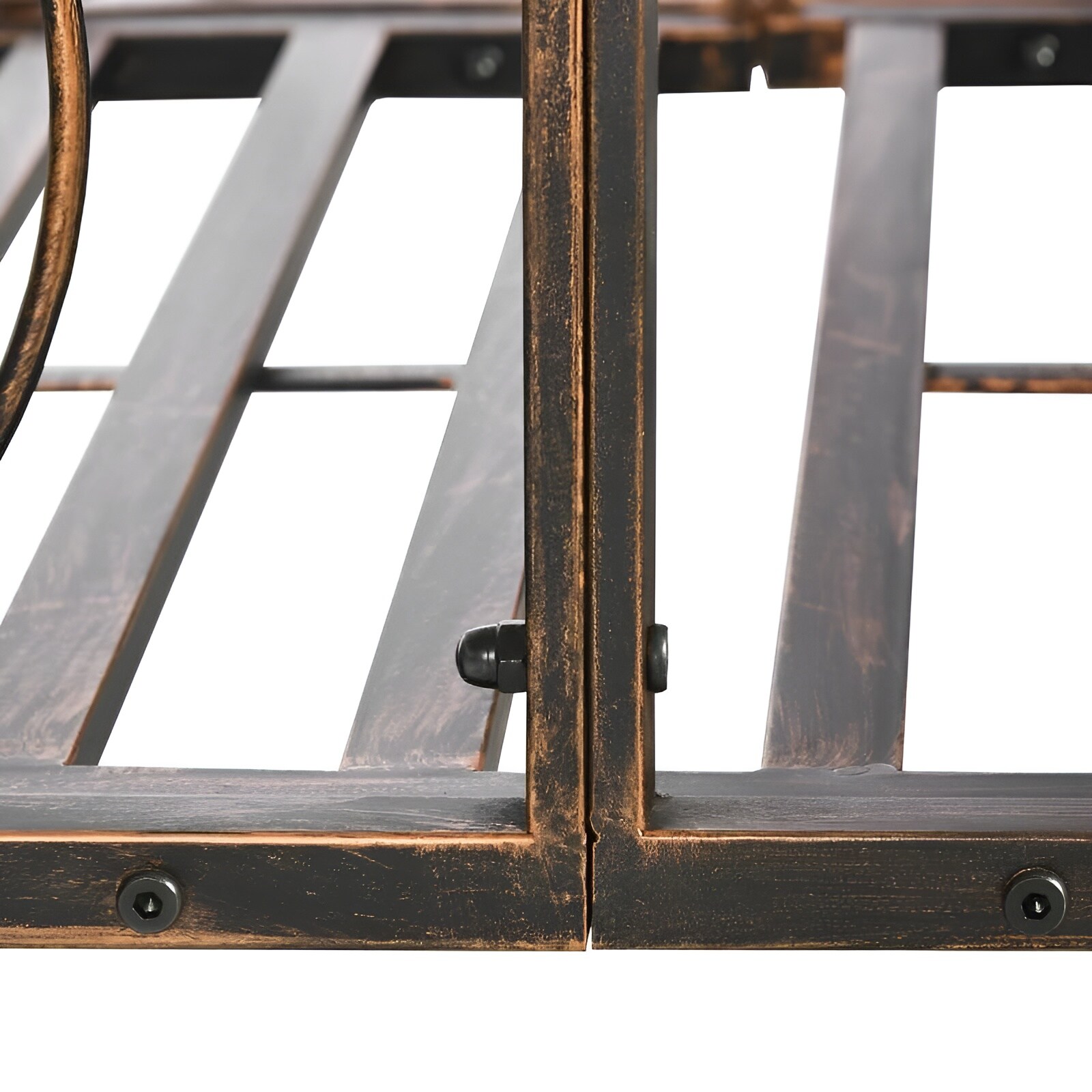 Slickblue Vintage Bronze Steel Garden Bridge with Arch Design and Side ...