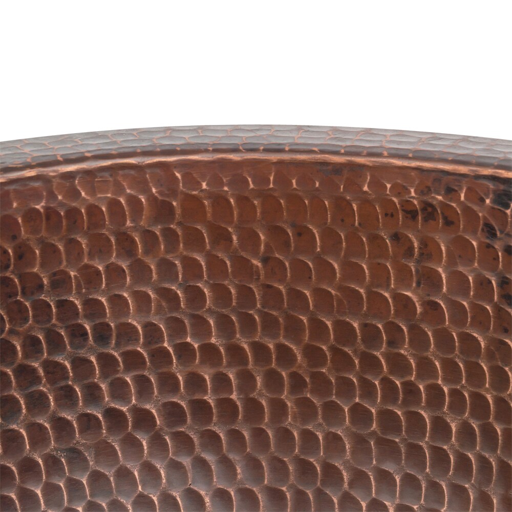 PREMIER COPPER PRODUCTS Copper 10-in Drop-in or Undermount Round Rustic ...