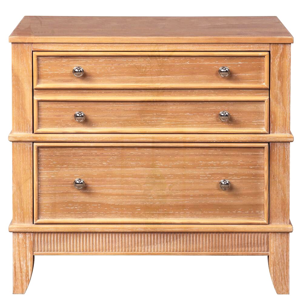 SunJet Hazel 3 Drawer Side Table Set of Two Versatile Accent Tables for ...