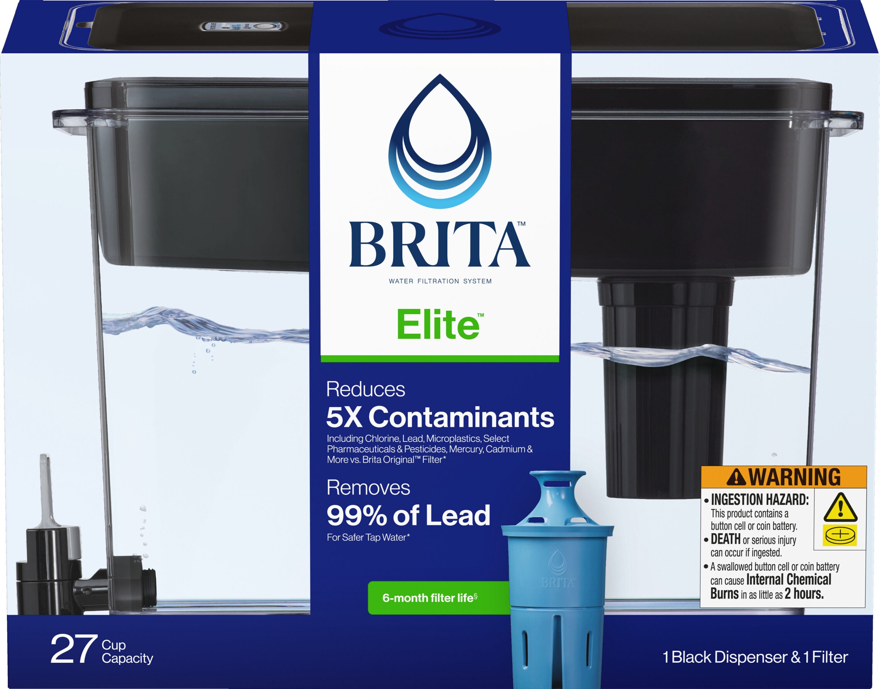 Brita UltraMax 27-cup Black Plastic Water filter pitcher in the Water ...
