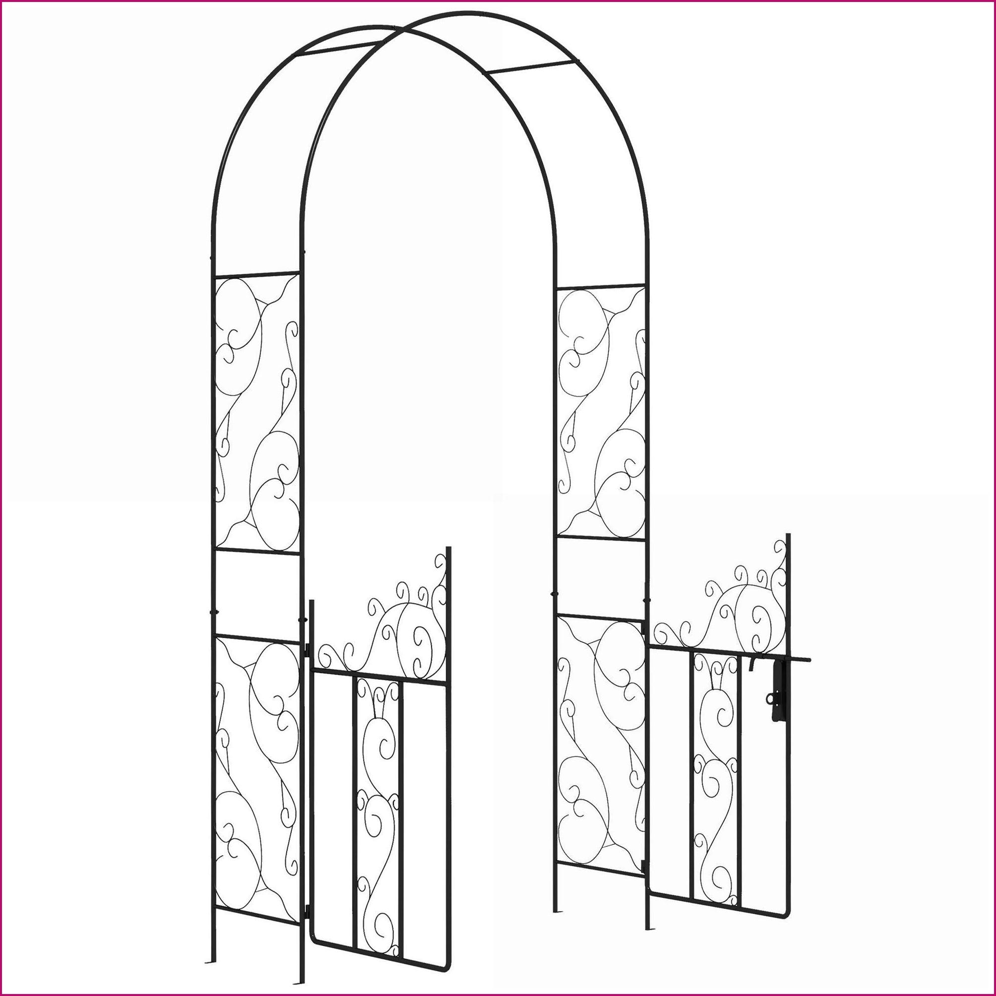 Watnature Trellis Enrejado 7.5ft Traditional Black Metal Garden Arch ...