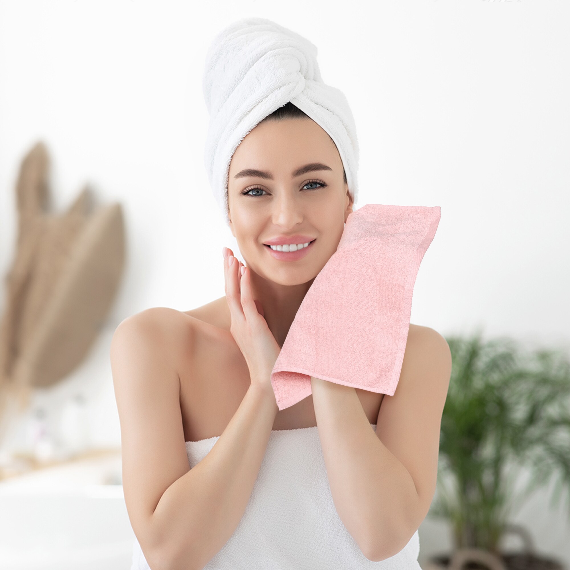 Unique Bargains Cotton Washcloths Set Highly Absorbent Face Towels ...