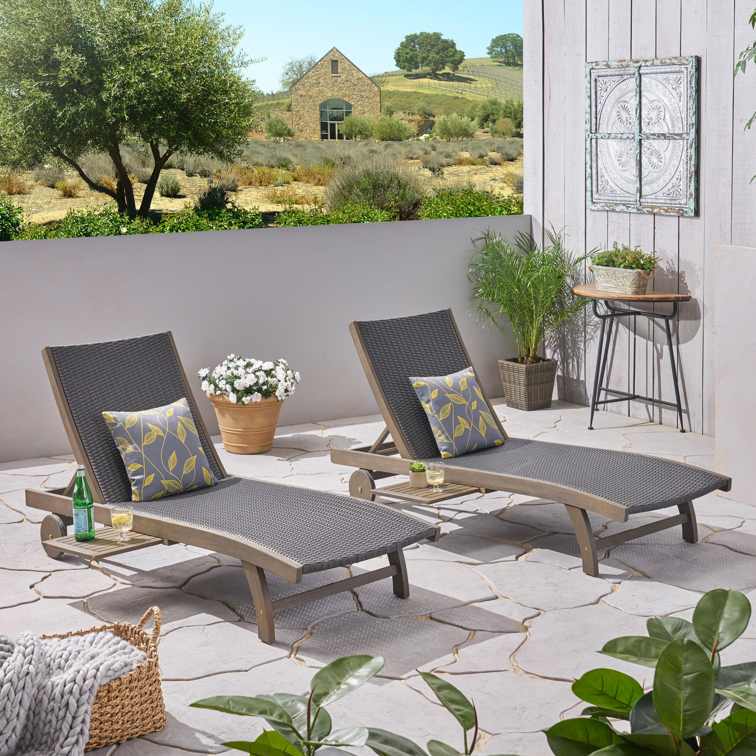 BANZAI CHAISE LOUNGE WITH PULL-OUT TRAY Patio Chairs at Lowes.com