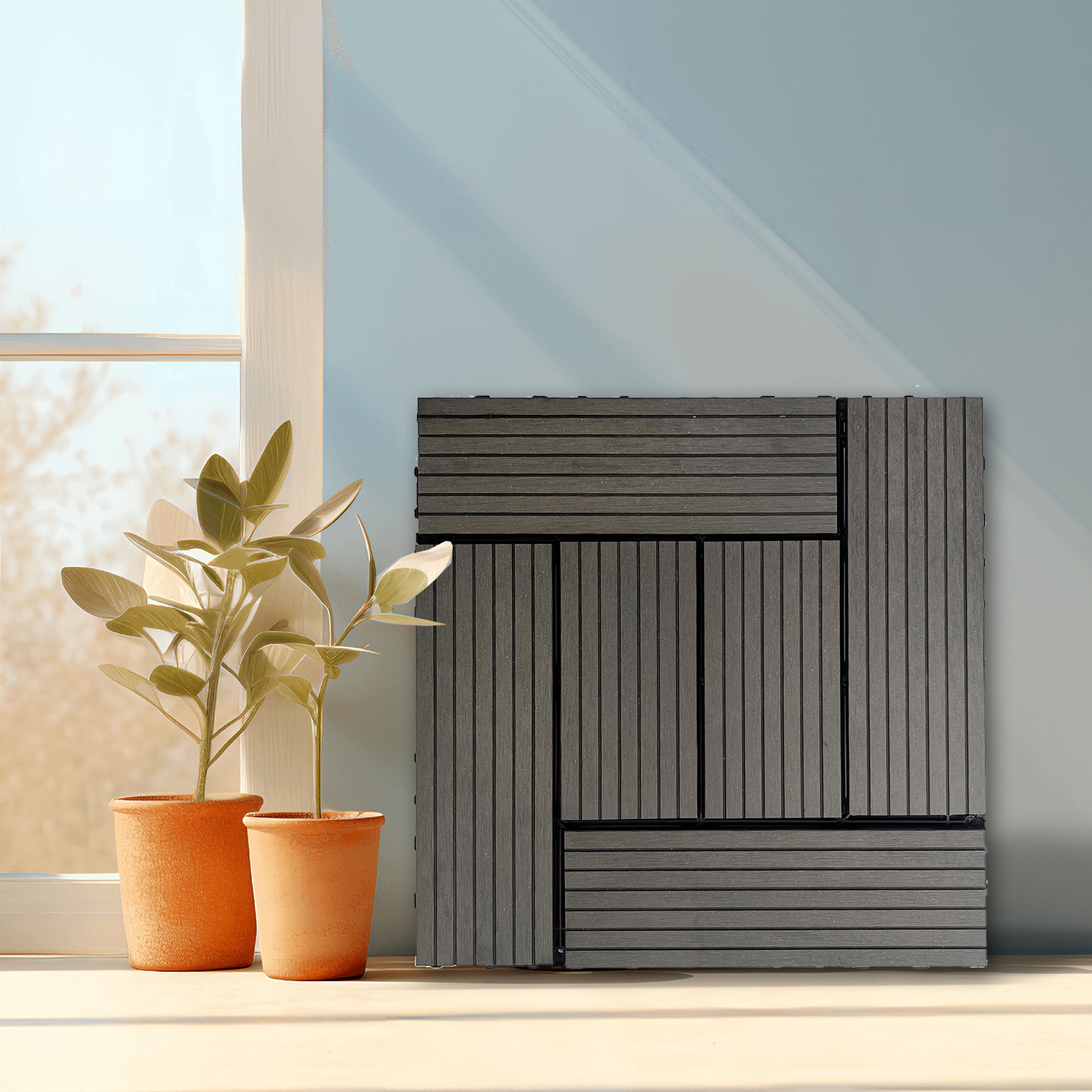 LOVMOR 20pcs 12x12in Wood Plastic Composite Deck Tiles Rust Waterproof ...
