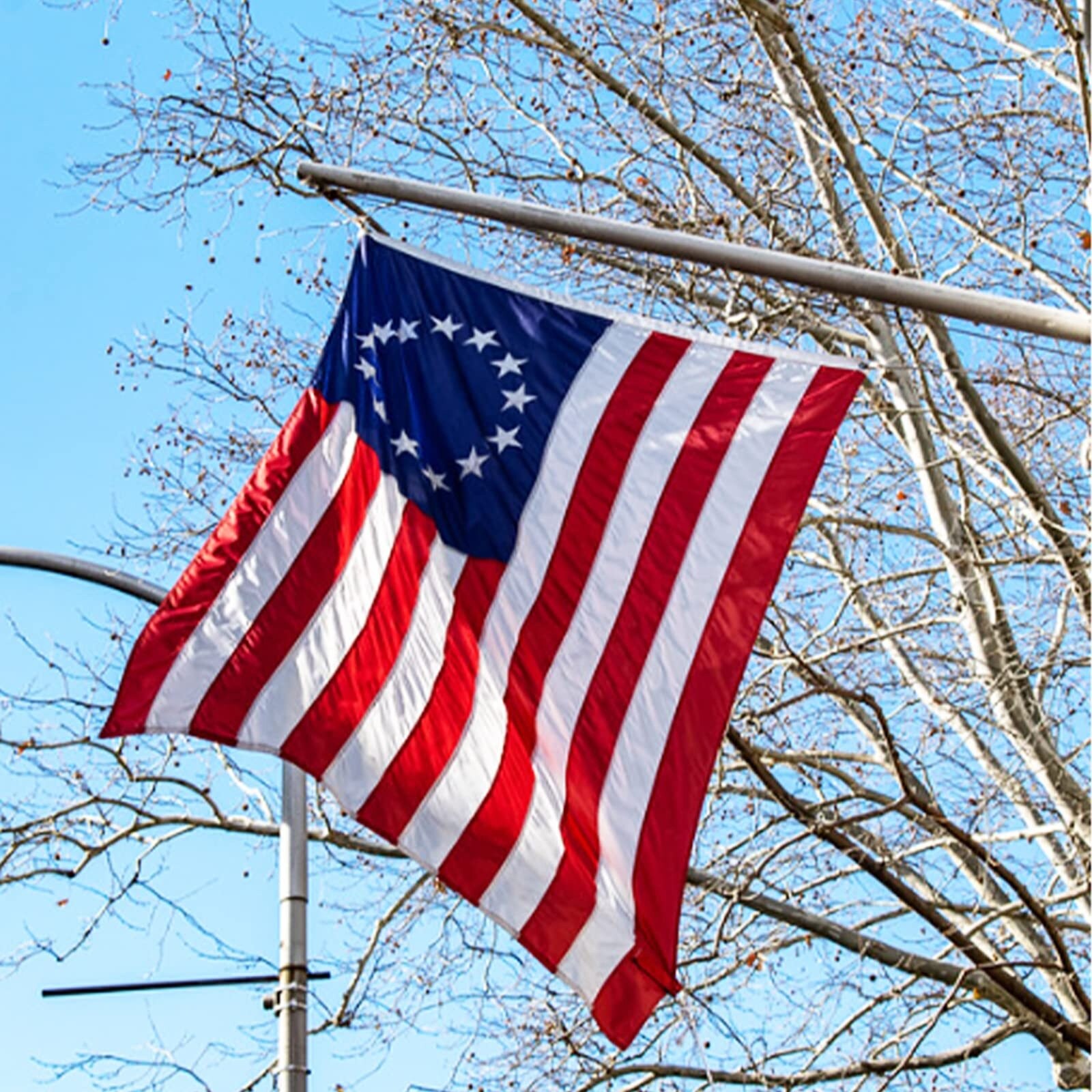 ITOPFOX Embroidered Betsy Ross Flag 3x5 Feet Outdoor Heavy Duty 13 ...