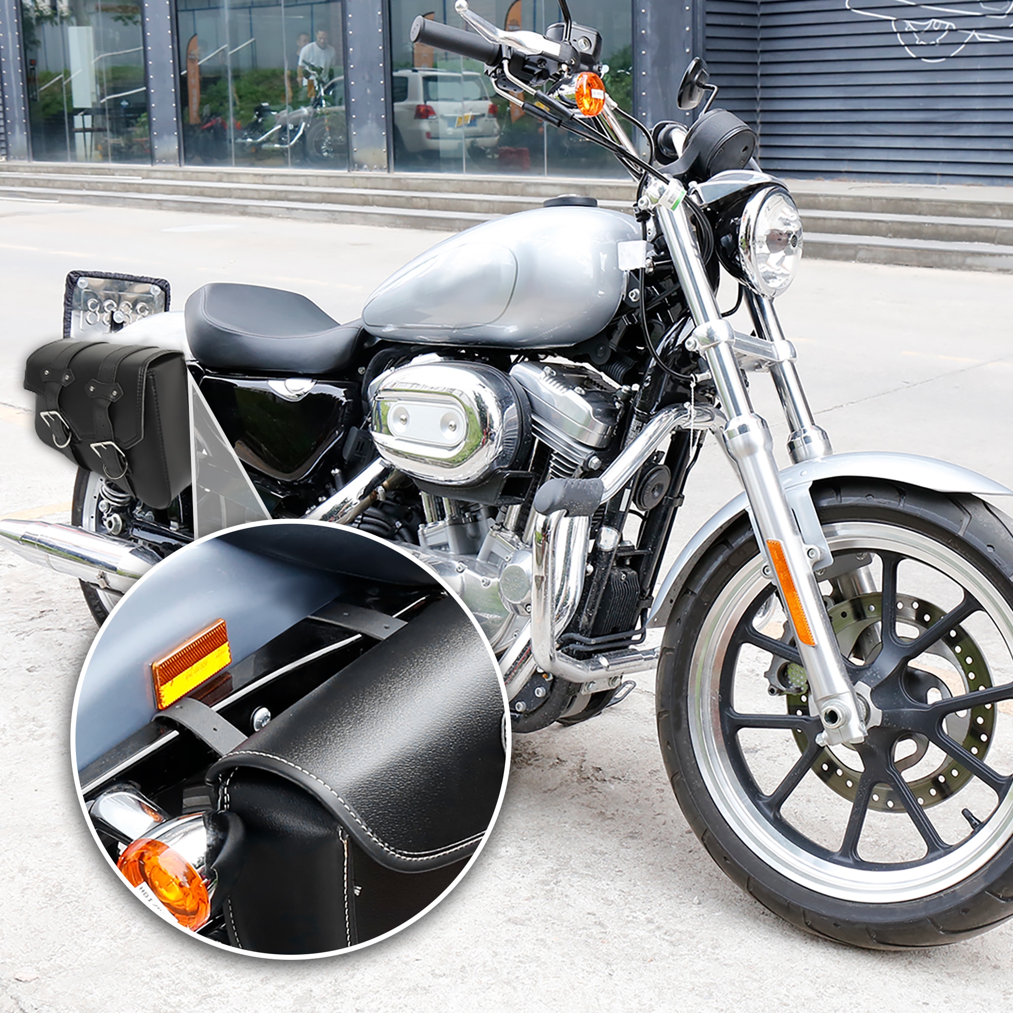 Unique Bargains 1 Pair Universal Motorcycle Saddlebag Cycling Storage ...
