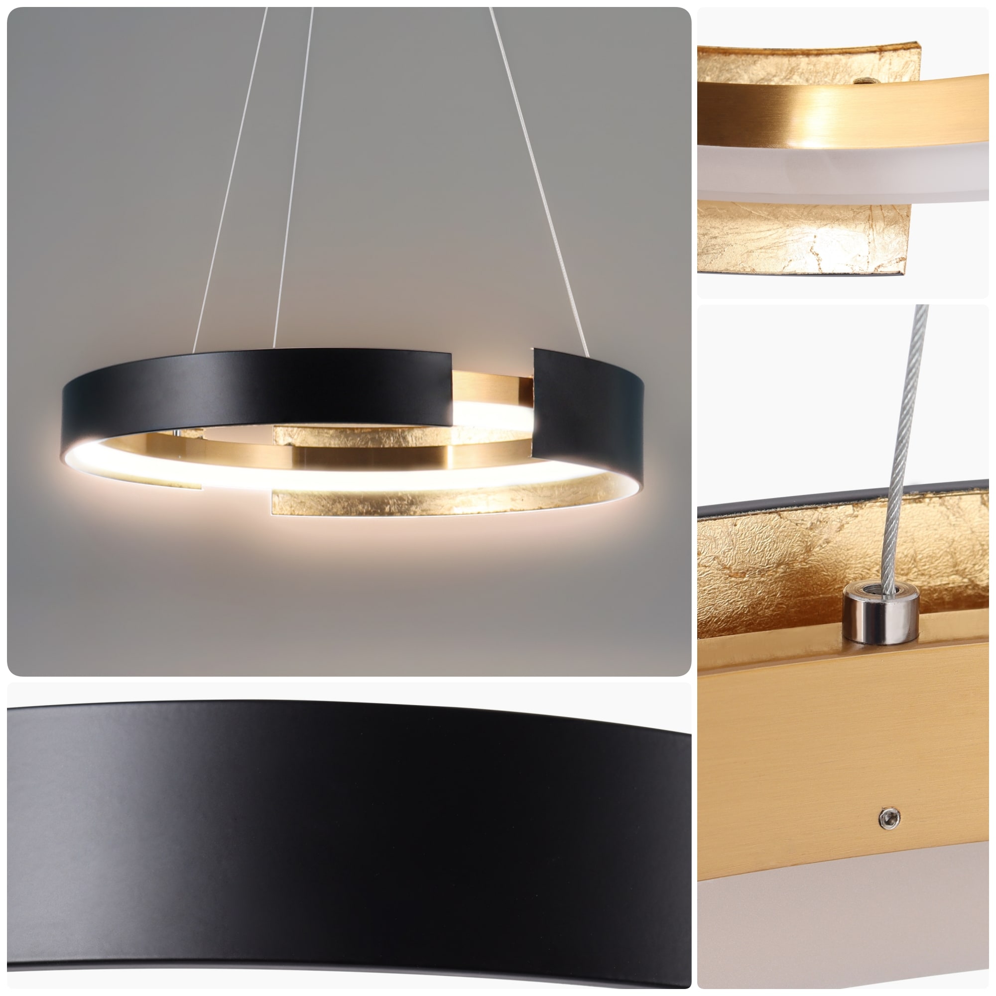 ZEVNI Opulent Mid-century Matte Black/textured Gold Chandelier Modern ...