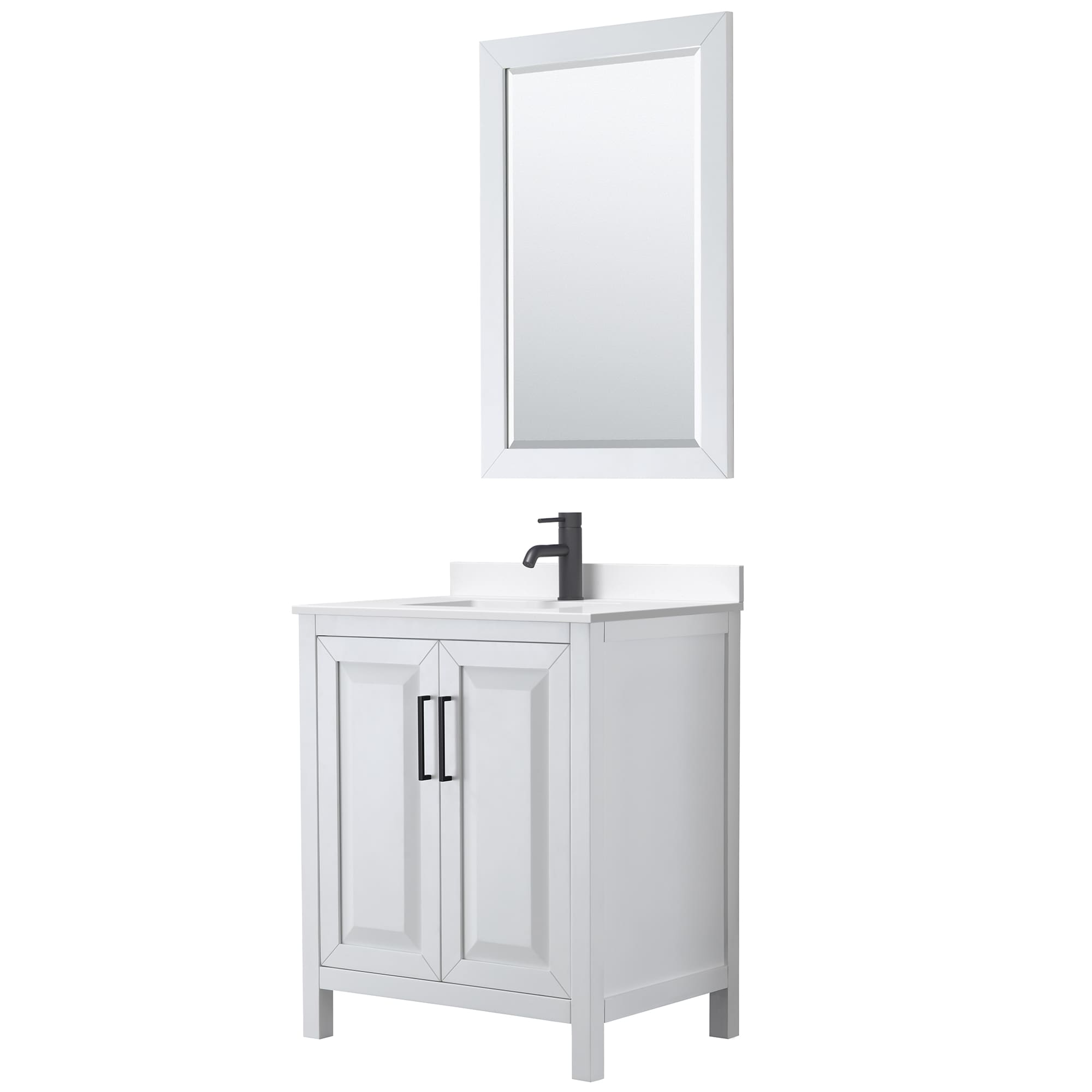 Wyndham Collection Daria 30-in White with Matte Black Trim Undermount ...