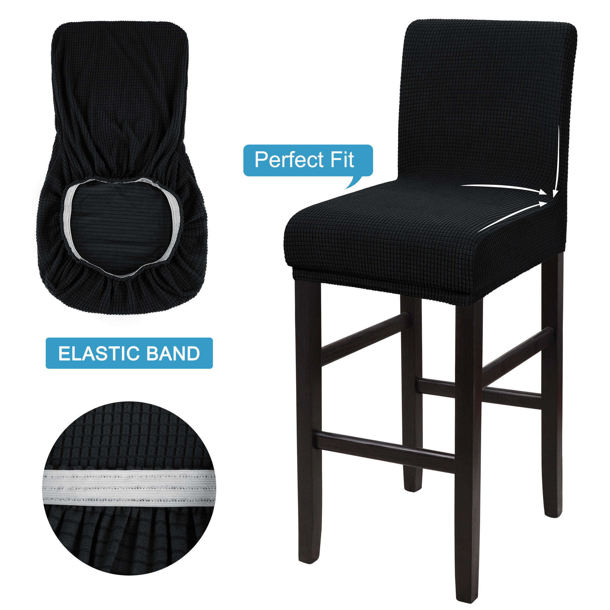 Unique Bargains Stretch Bar Stool Covers Pub Counter Height Side Chair ...