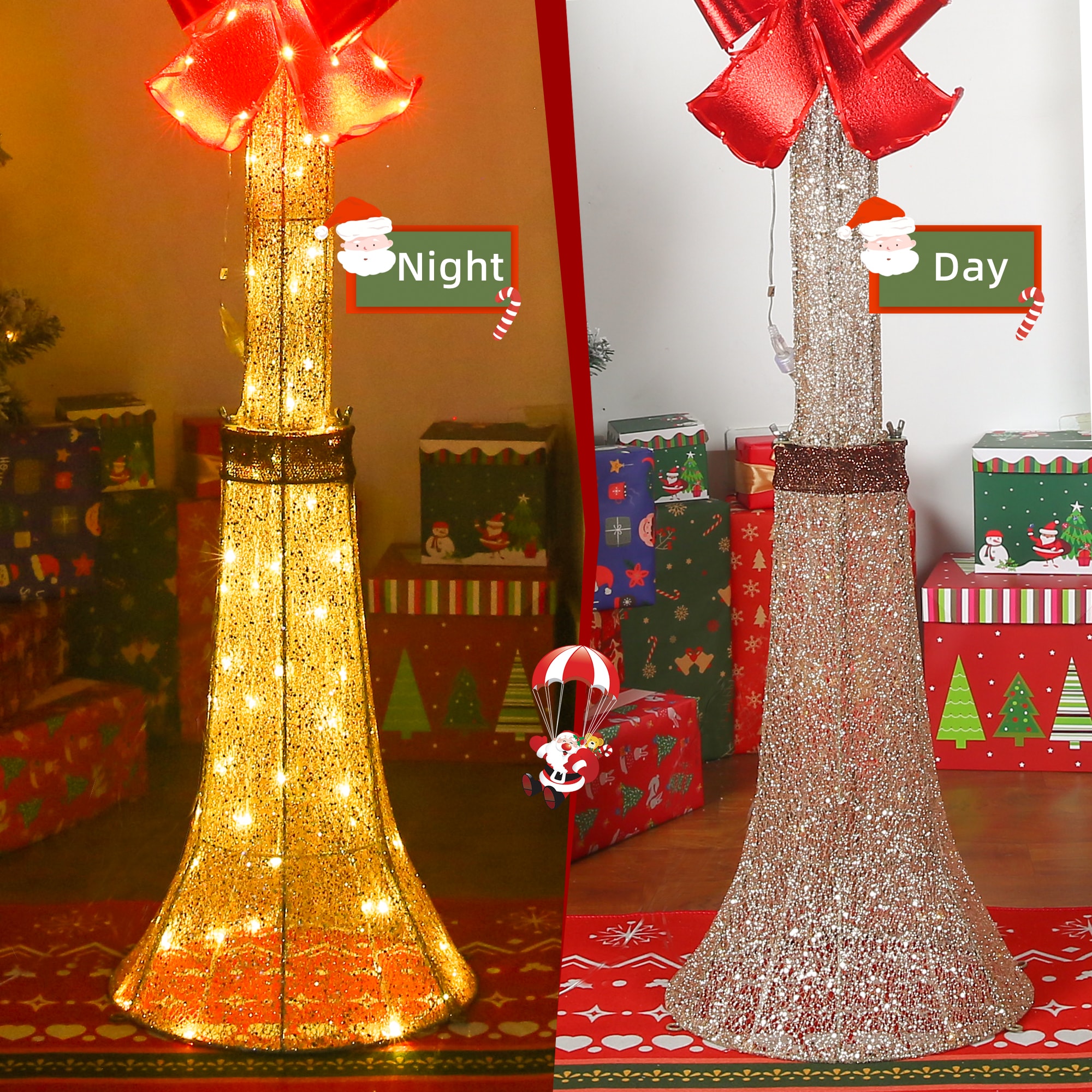 Starfree 60.01-in Freestanding Lamp post Yard decoration with White LED ...