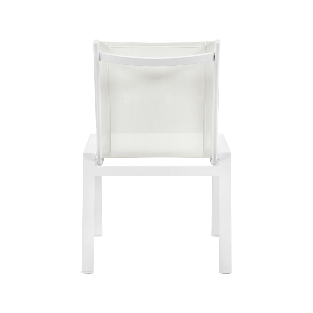 Meridian Nizuc White Mesh Water Resistant Fabric Outdoor Patio Dining ...