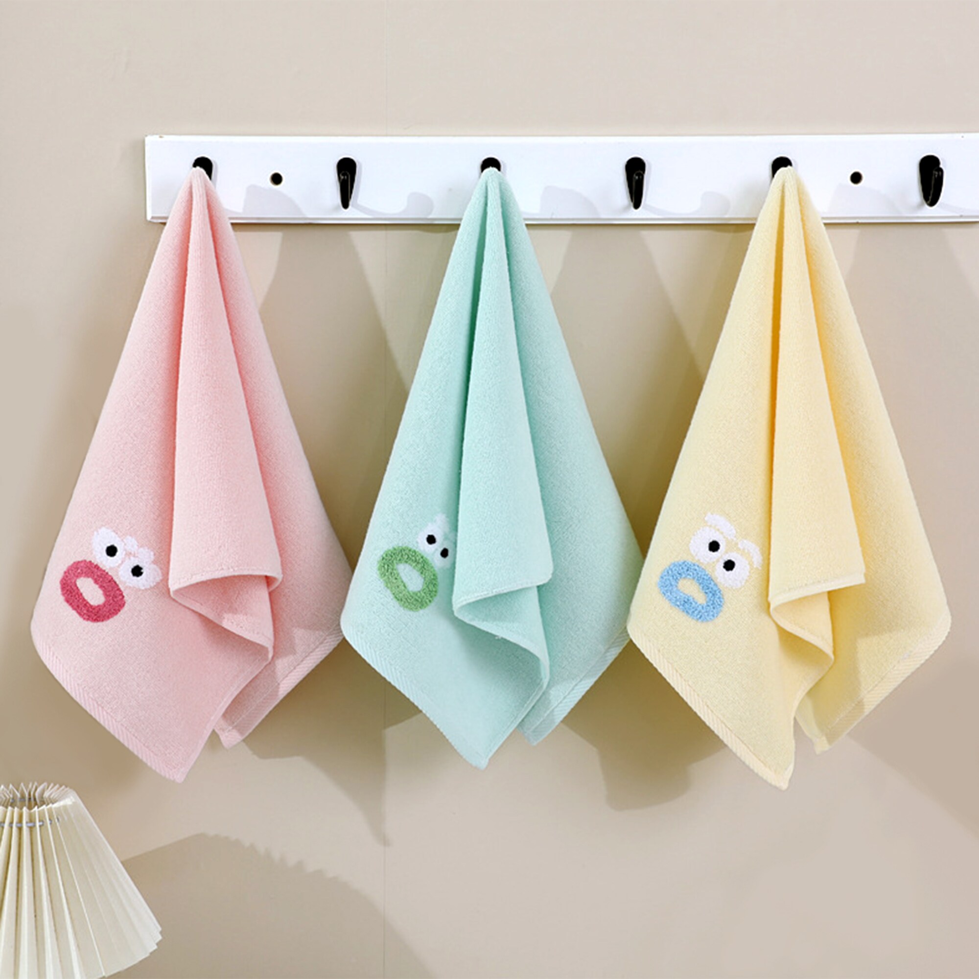 Unique Bargains Cute Cartoon Pattern Hand Towels 14Inch x 30Inch Cotton ...