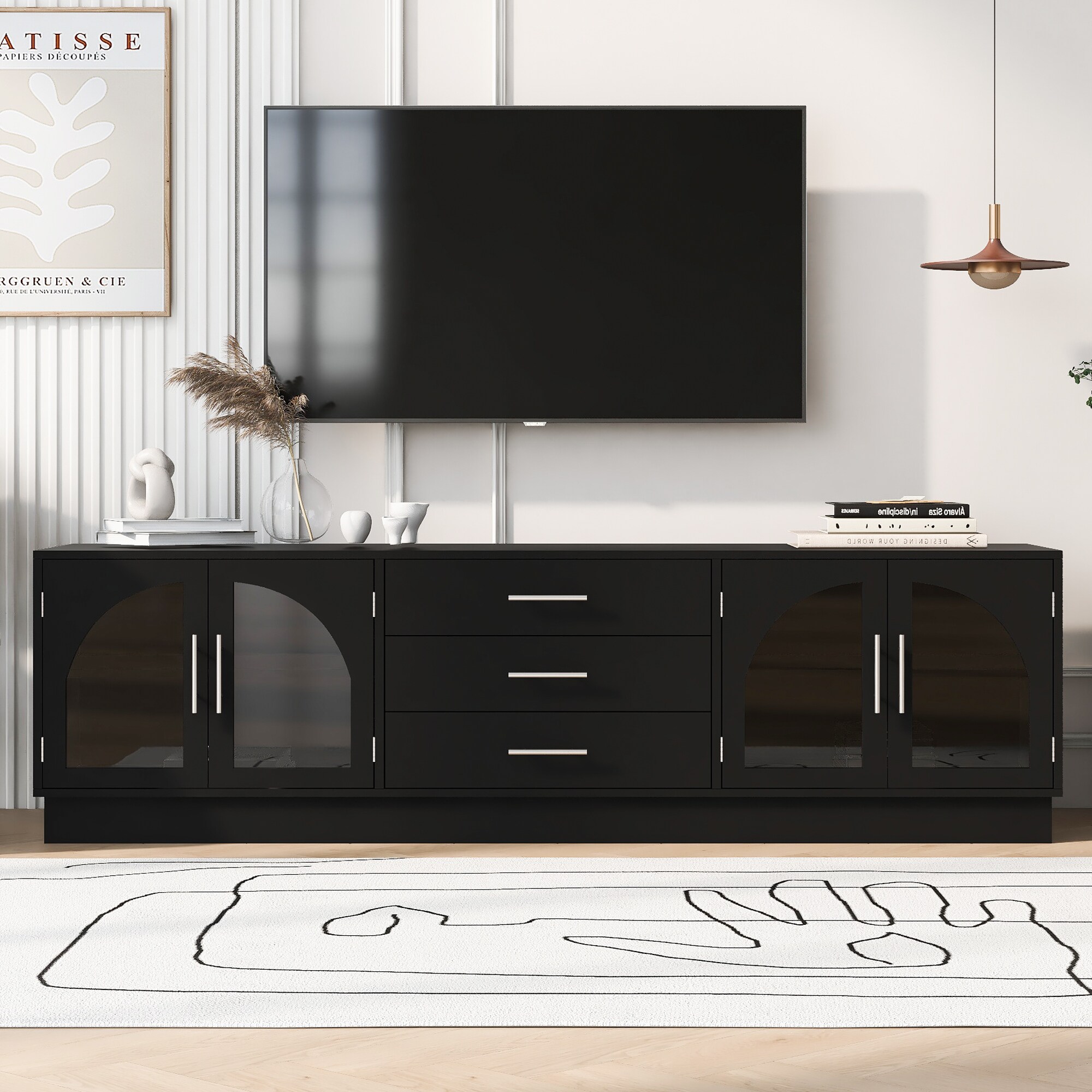 Huluwat Modern Minimalist TV Stand for TVs up to 75 Inches ...