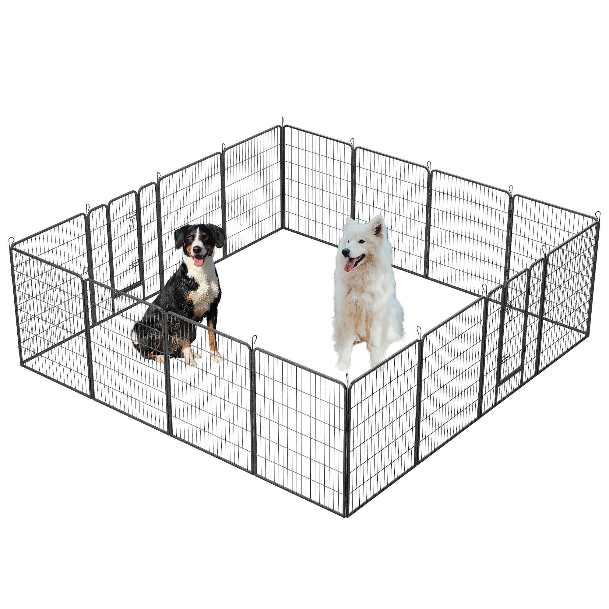 LOVMOR Dog Playpen Outdoor 16 Panels Dog Pen with Doors Dogs Portable ...