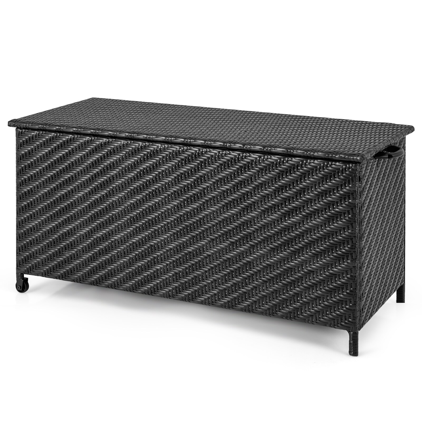 Slickblue 54 x 22 85-Gallon Brown PE Rattan Patio Deck Box in the Deck ...