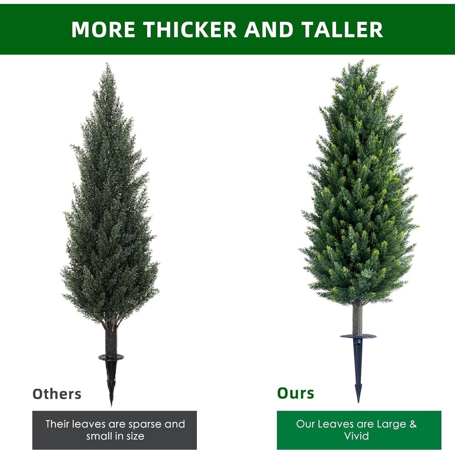 GarveeLife 43in artificial cypress topiary tree set of 4 ground spike ...
