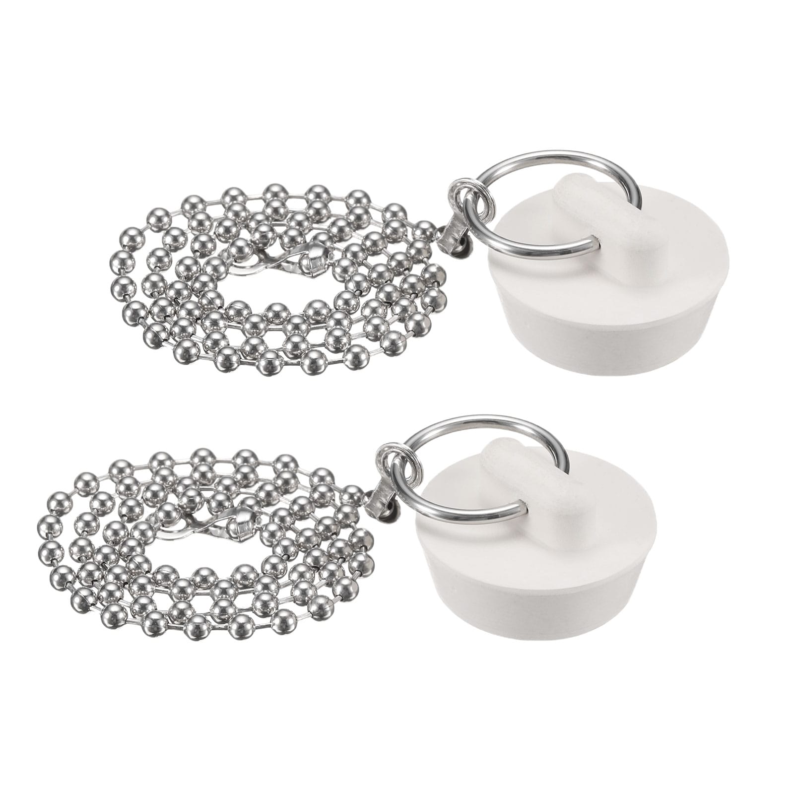 Unique Bargains 2pcs Rubber Drain Stopper with Chain and Hanging Ring ...