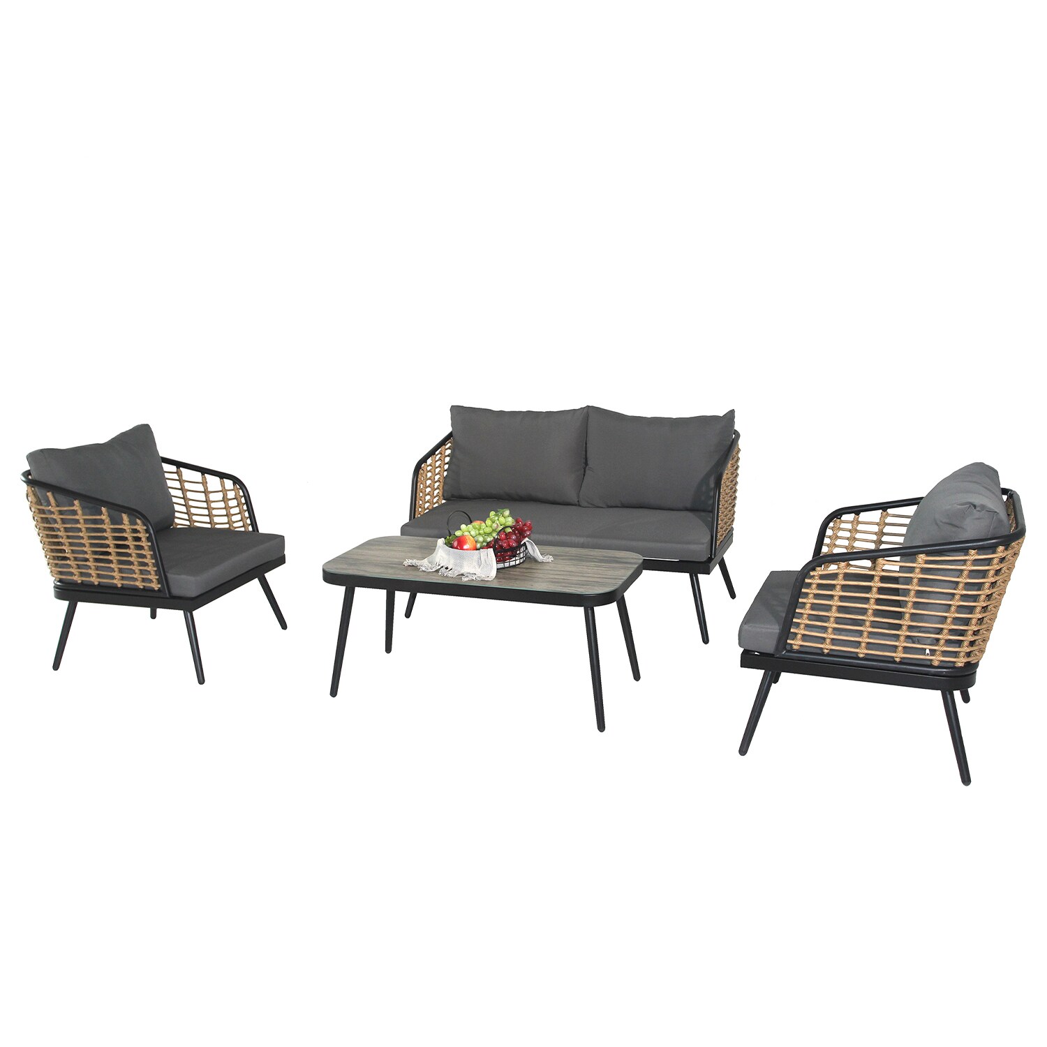 Mondawe Rattan Conversation Bench in the Patio Conversation Sets ...