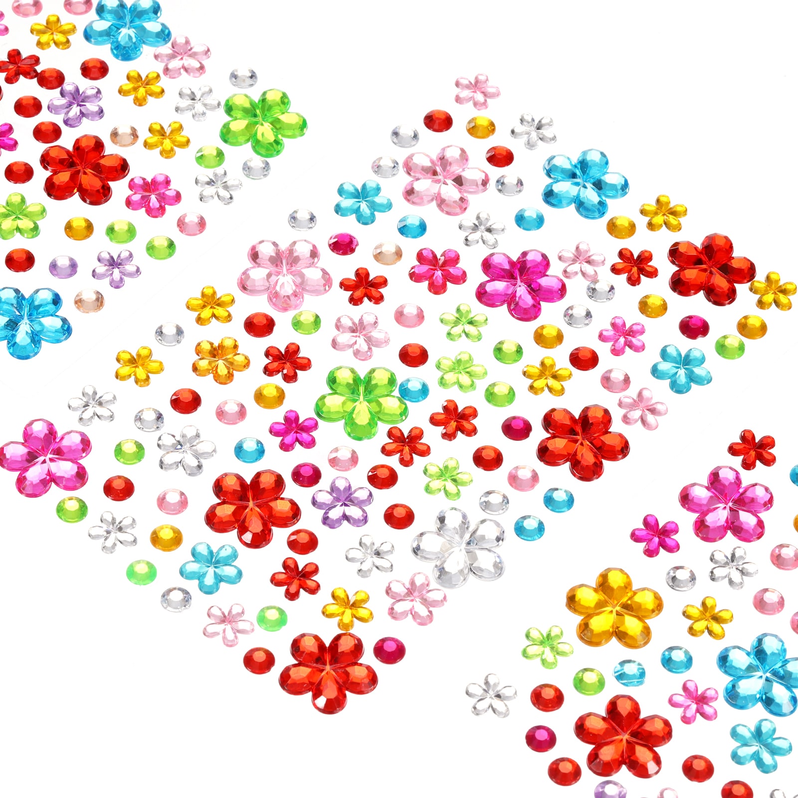Unique Bargains 505pcs Gems Stickers for Crafts 5 Sheet Self-Adhesive ...