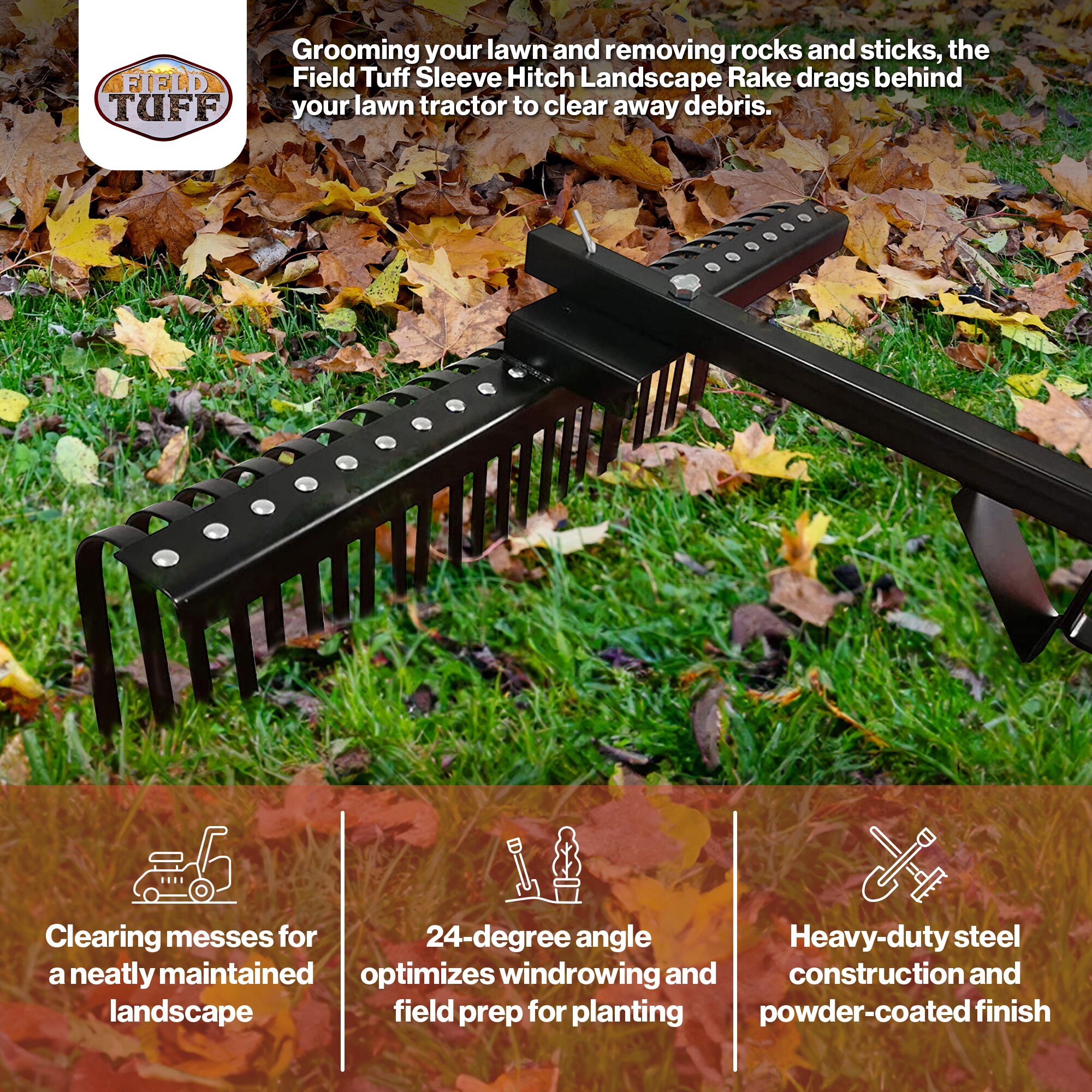 FIELD TUFF 120-lb Capacity Hitch Mounted Tow-Behind Spreader 276293 at Lowes.com
