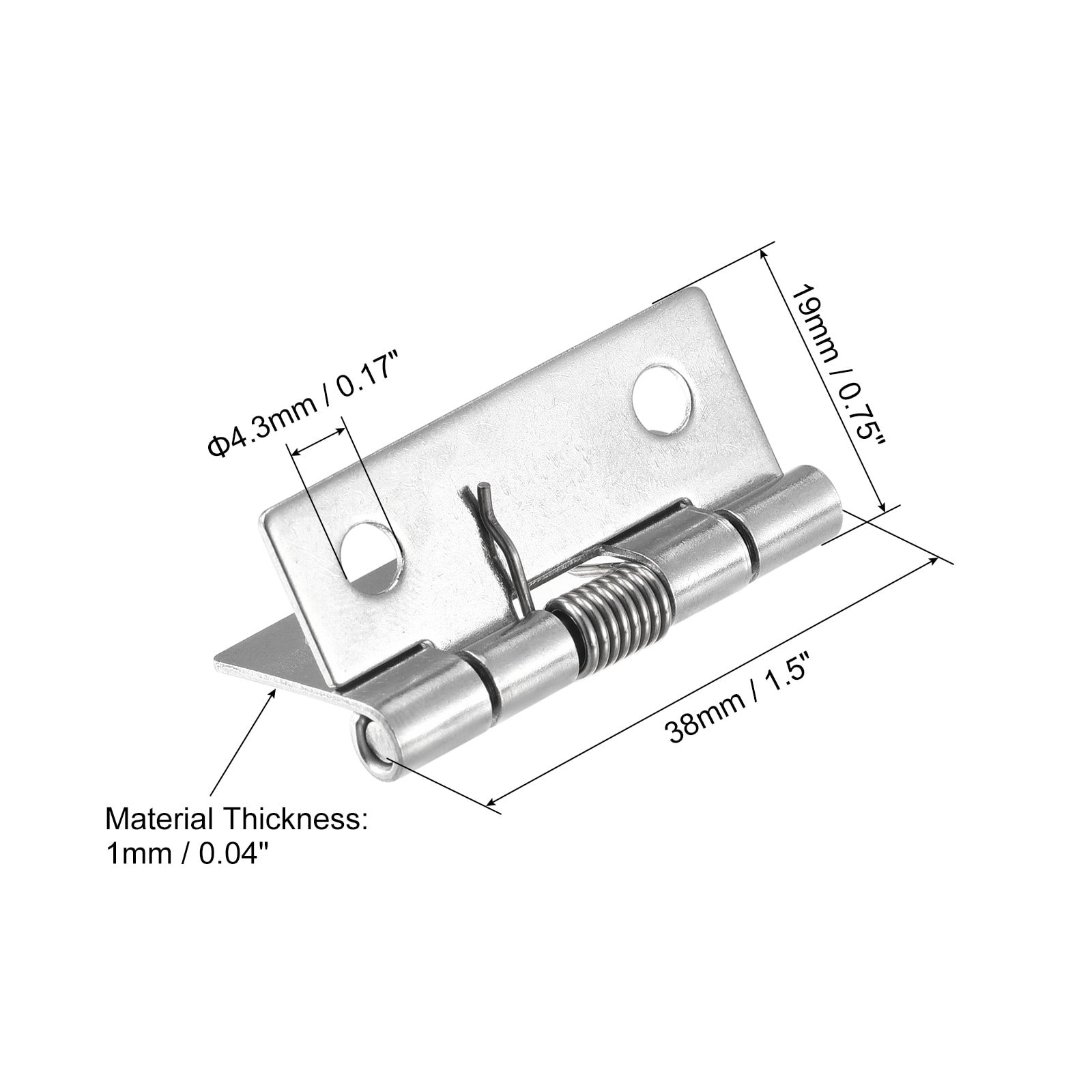 Unique Bargains Spring Loaded Hinges 1.5 304 Stainless Steel Self ...