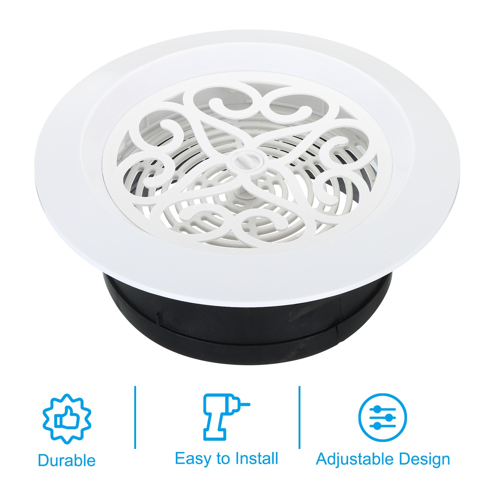 PATIKIL 6-Inch Round Air Vent Adjustable Ceiling Diffuser Grill Cover ...