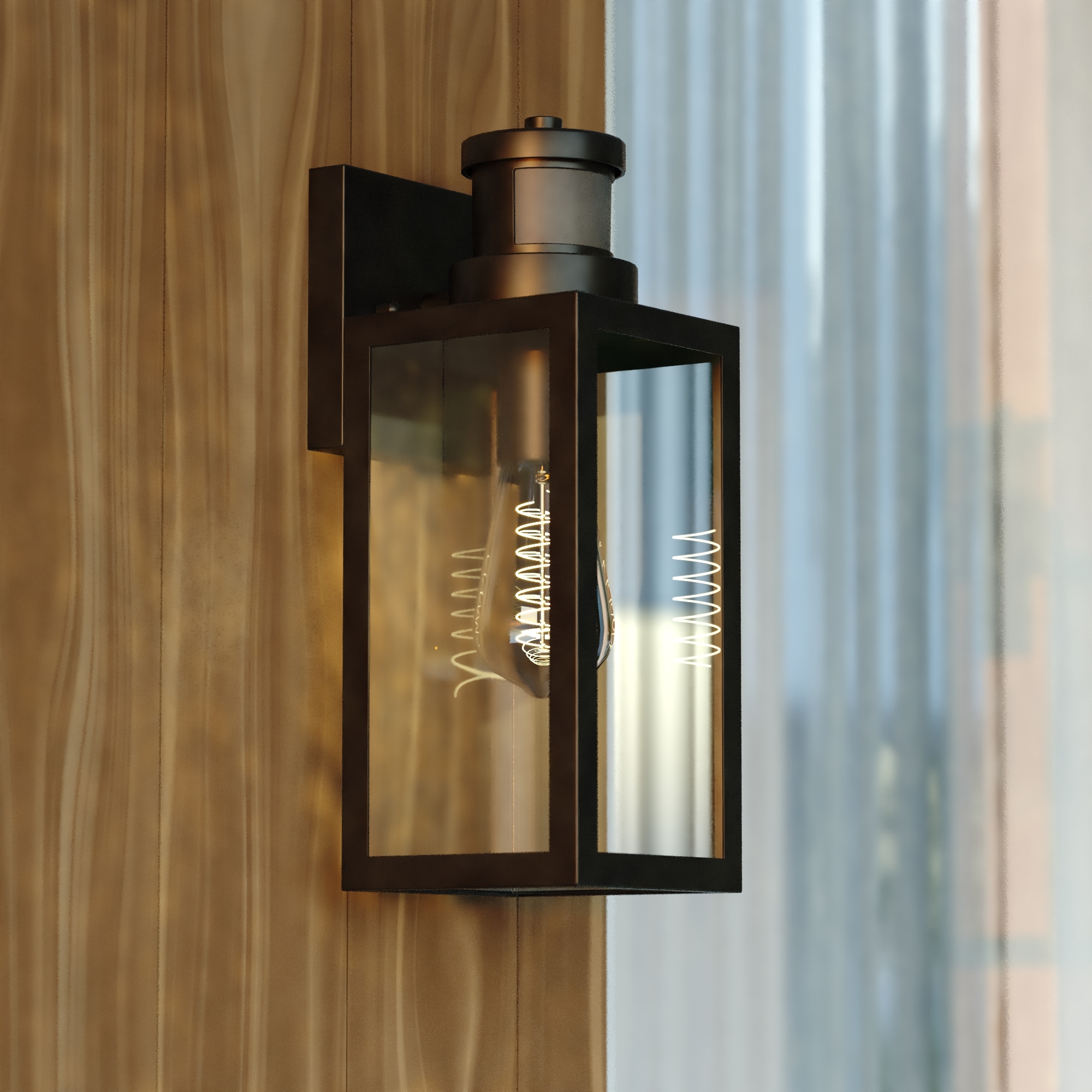Cascadia Lombard 1-Light 13-in H Matte Black Motion Sensor Dusk to Dawn ...