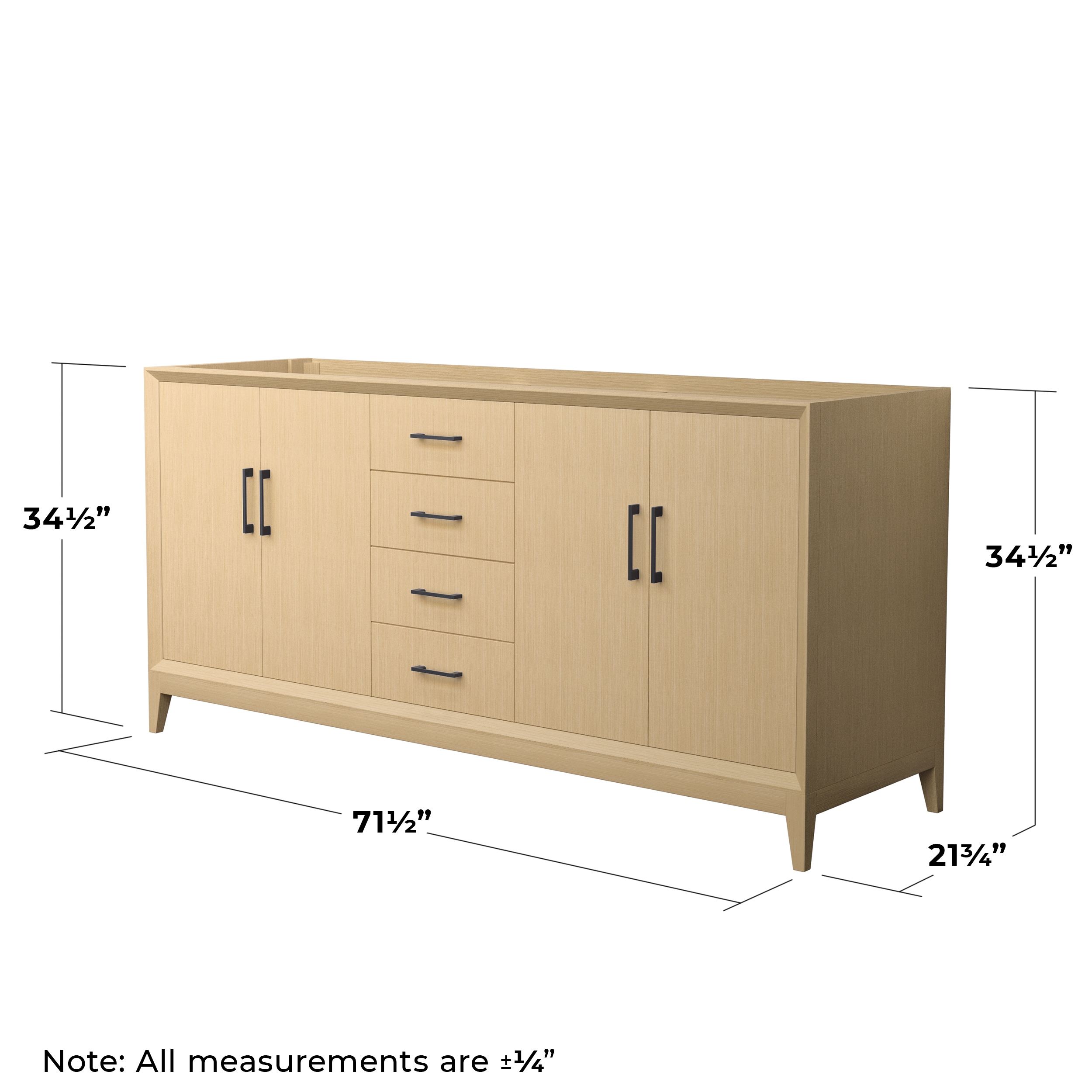 Wyndham Collection Janna 72-in White Oak with Matte Black Trim Bathroom ...