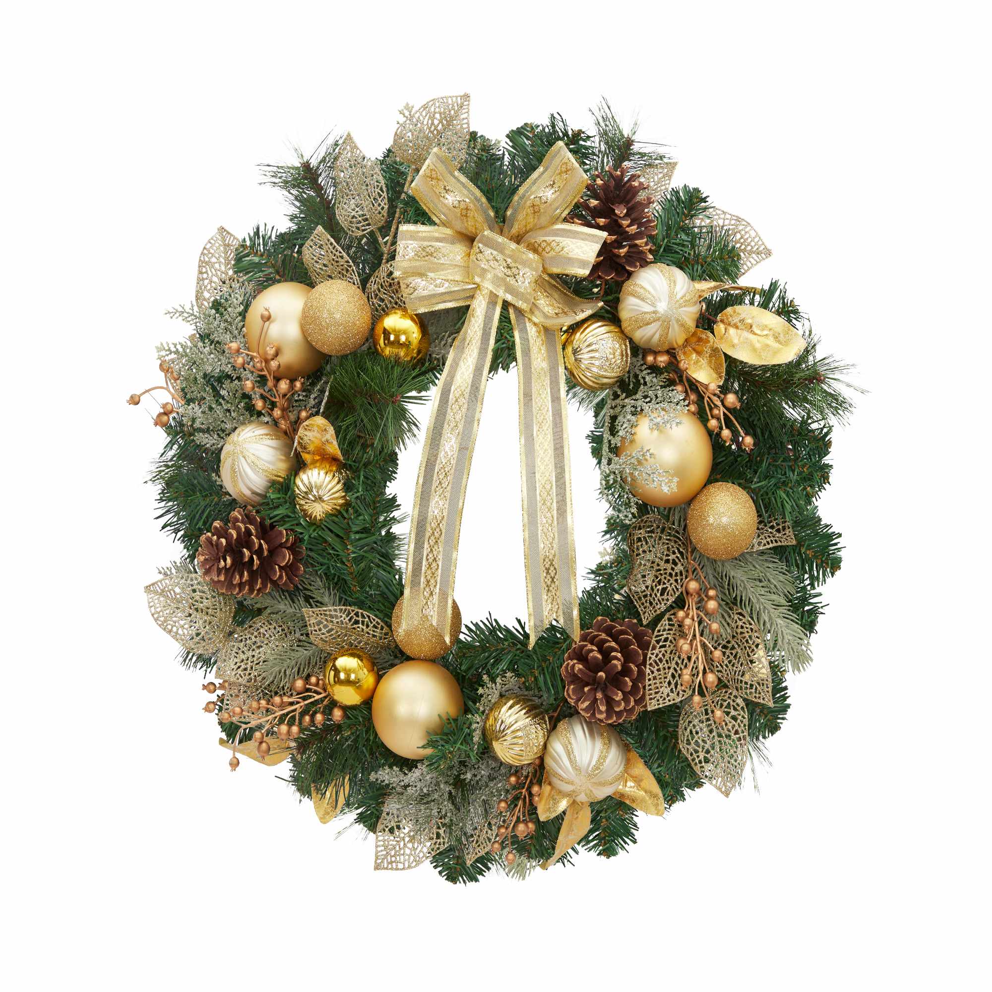 Qeetex 24 Inch Christmas Wreath Pre-Lit Battery Powered Xmas Wreath for ...
