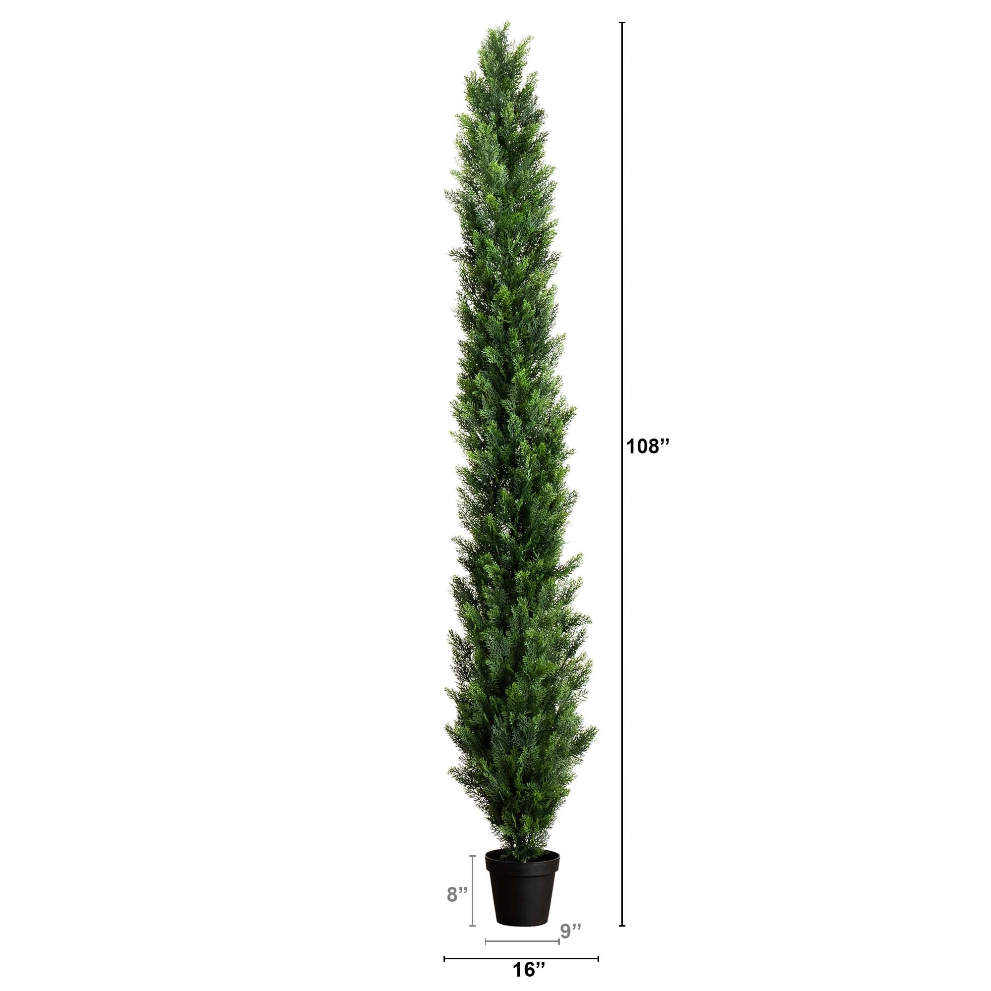 Nearly Natural 108-in Green Indoor/Outdoor Cedar Artificial Tree T4605 ...