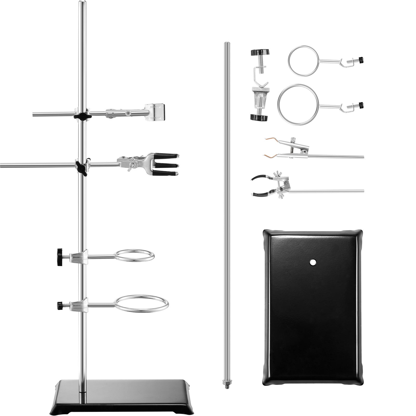 GIVIMO 2-Set Laboratory Retort Support Stand 23.6-in Steel Lab Stand ...