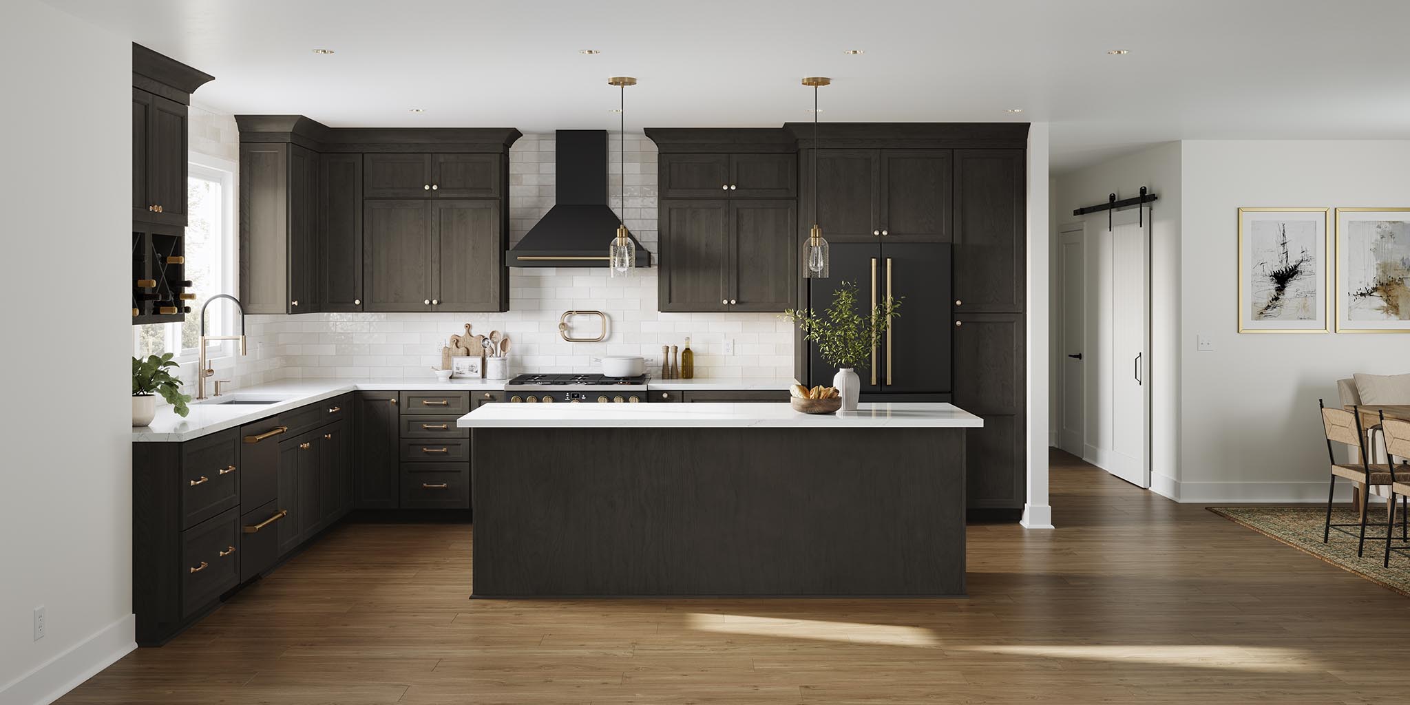 Shenandoah Glasson 33-in W x 34.5-in H x 24-in D Slate Stained L-Shaped ...