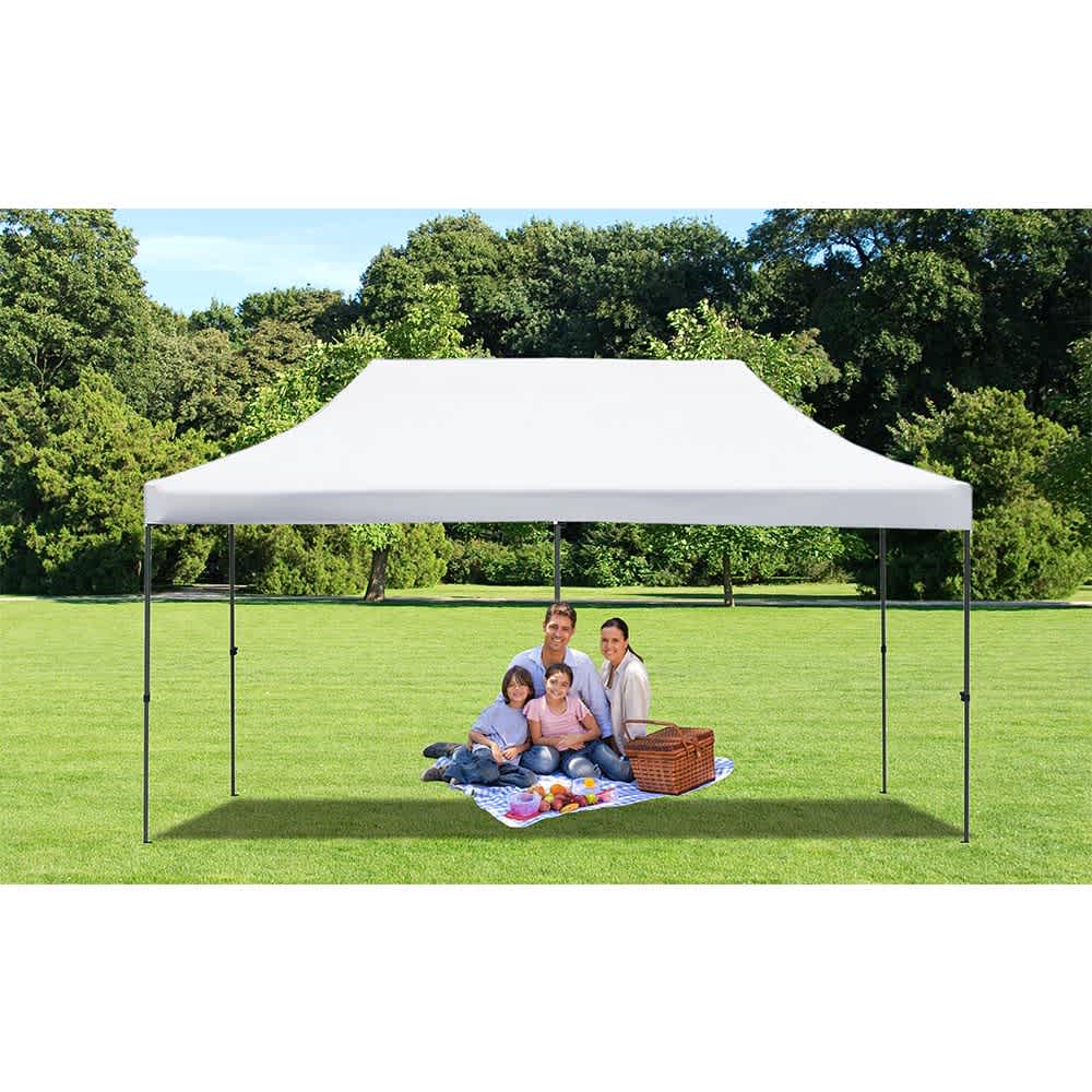 JUJABU White 10ftx20ft Pop Up Canopy Tent with 6 Sidewalls 3 Height ...