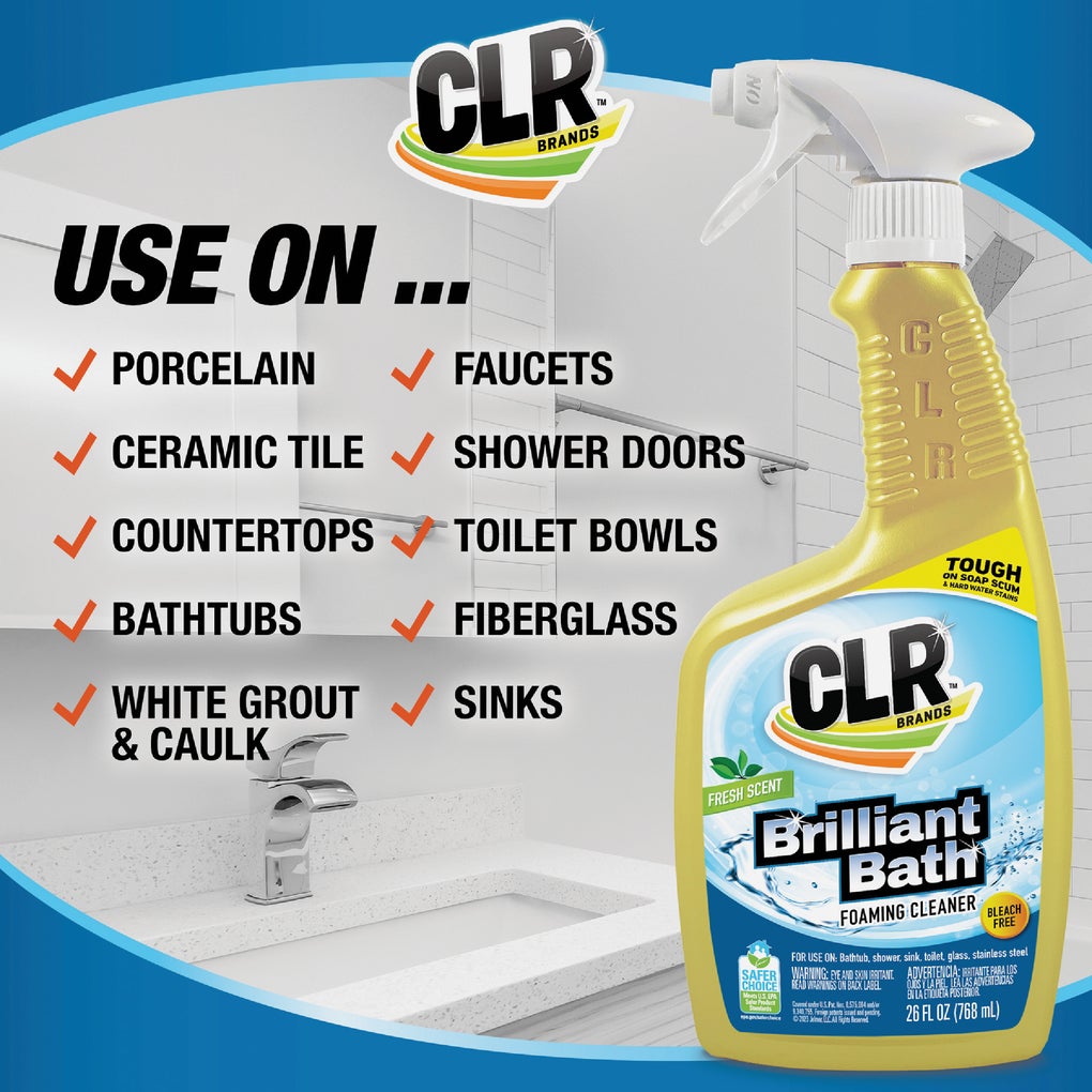 CLR Brilliant Bathroom and Kitchen Cleaner 26 oz NonAbrasive Foam in ...