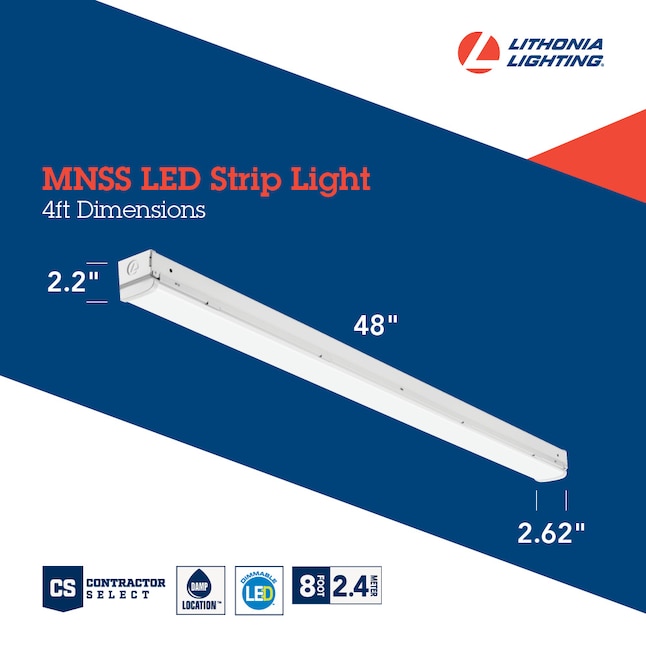 Lithonia Lighting 4-ft Cool White LED Strip Light in the Strip Lights ... Lithonia Lighting 4-ft Cool White LED Strip Light in the Strip Lights ...