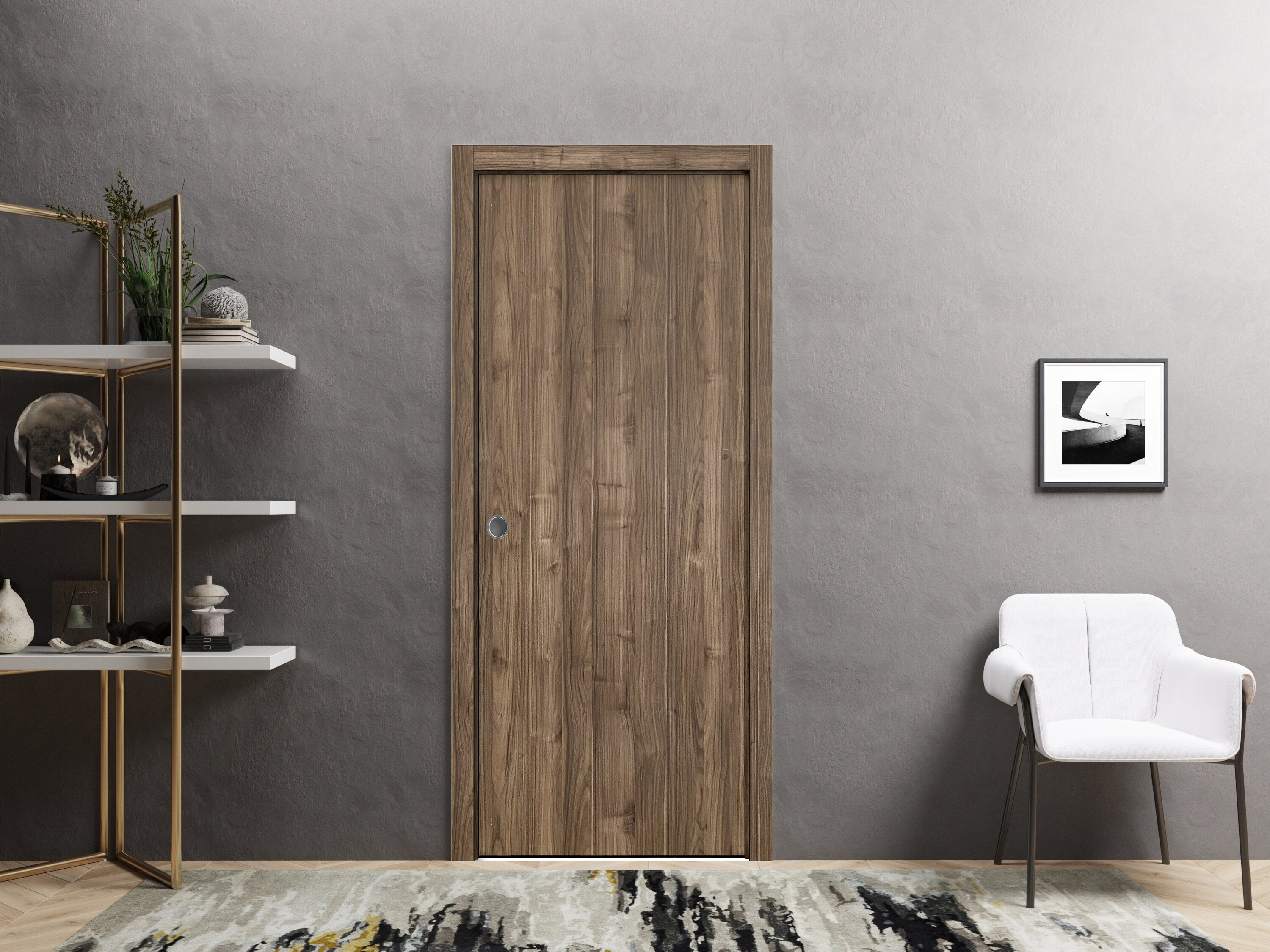 SARTODOORS Sliding French Pocket Door with - Planum 0010 Walnut - Kit ...