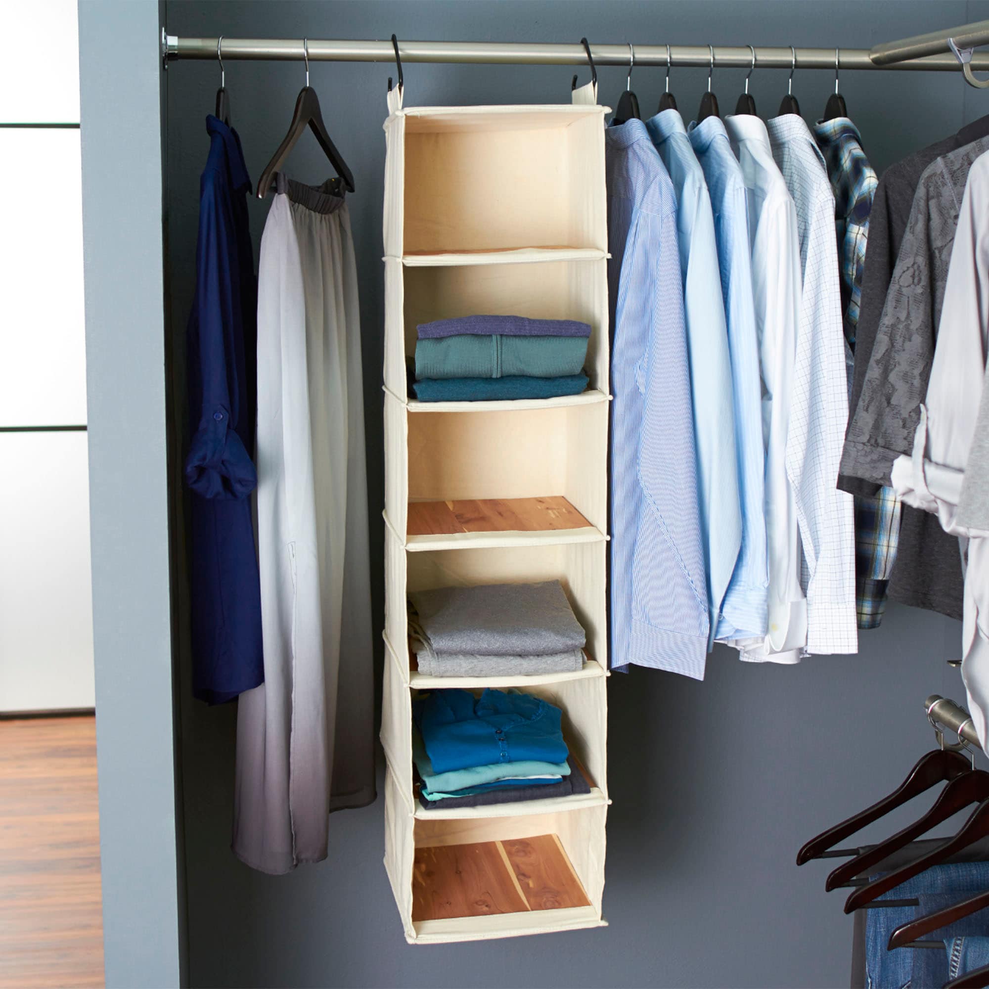 Household Essentials Cedarline 6-Shelf Hanging Closet Organizer Heavy ...