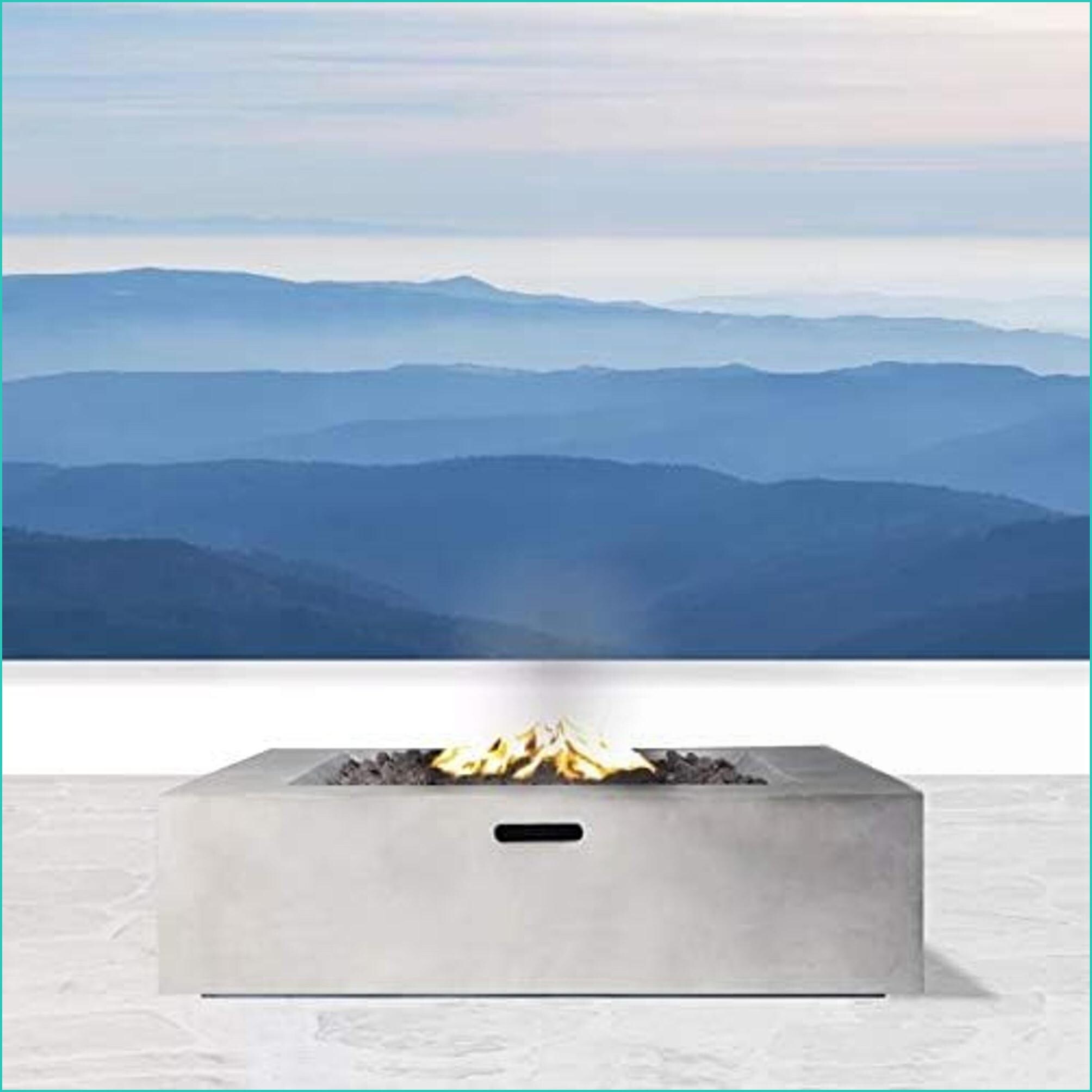 Watnature Outdoor Stoves 12H Modern Slate Gray Reinforced Concrete Fire ...