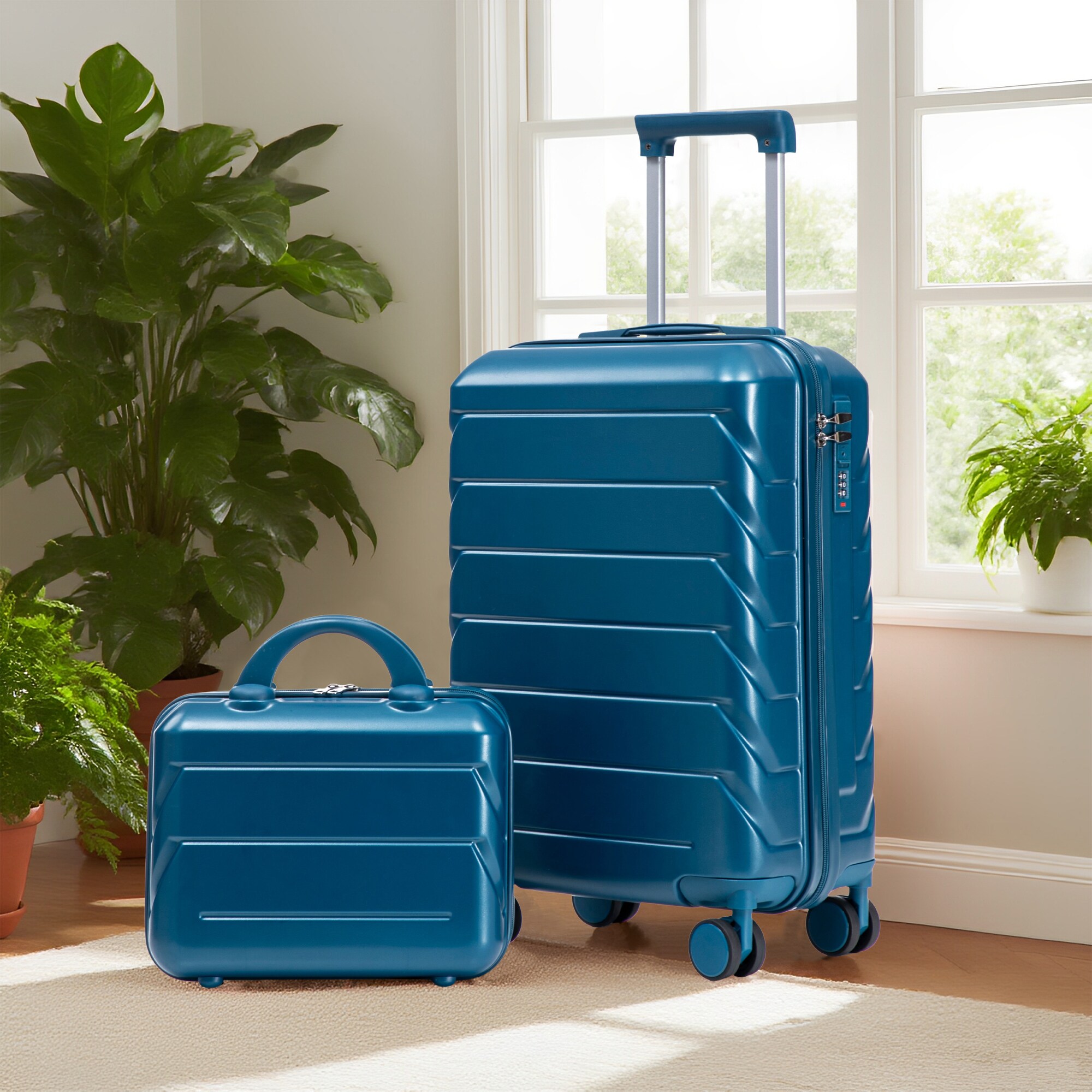 LUXEYARD 14 inch 20 inch 2 pcs set in ABS Spinner Wheel Luggage with ...