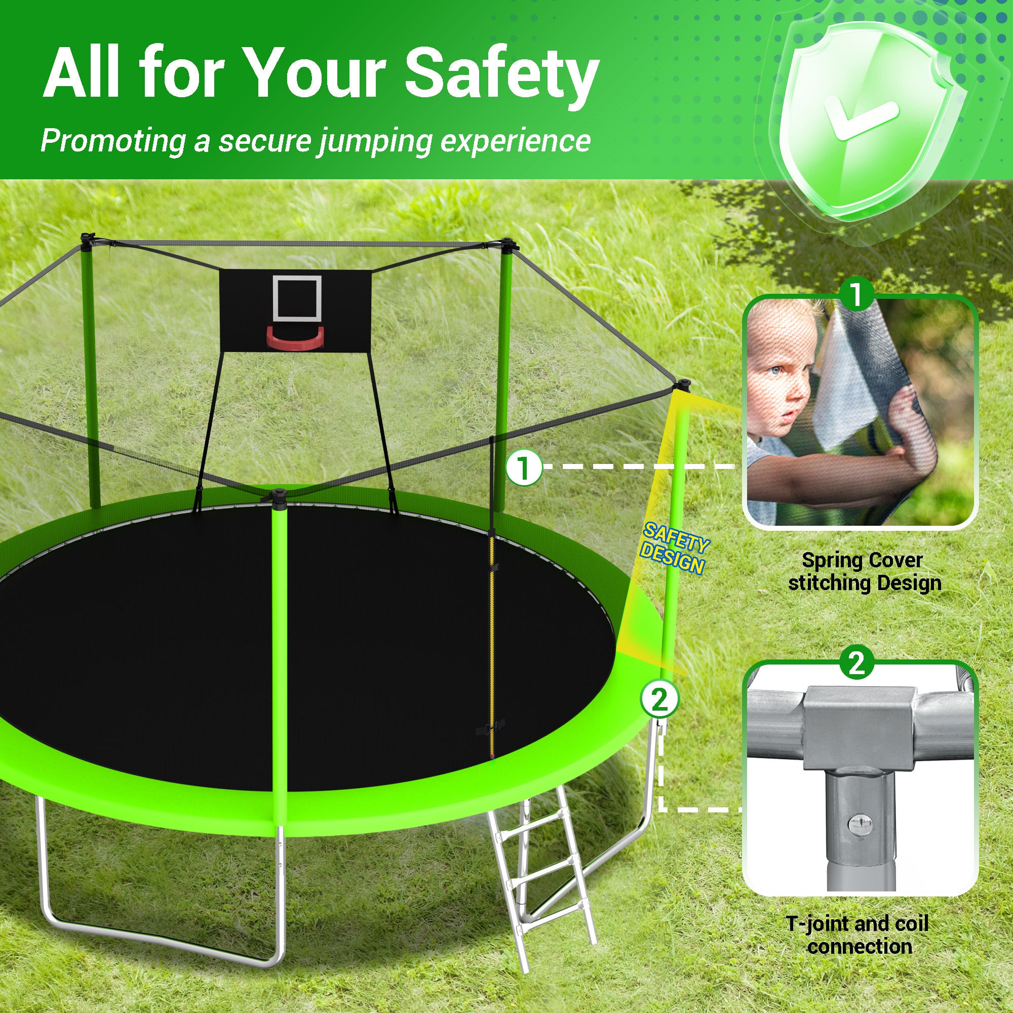 Fun Orange Heavy Duty Trampoline for Kids and Adults 14-ft Round ...