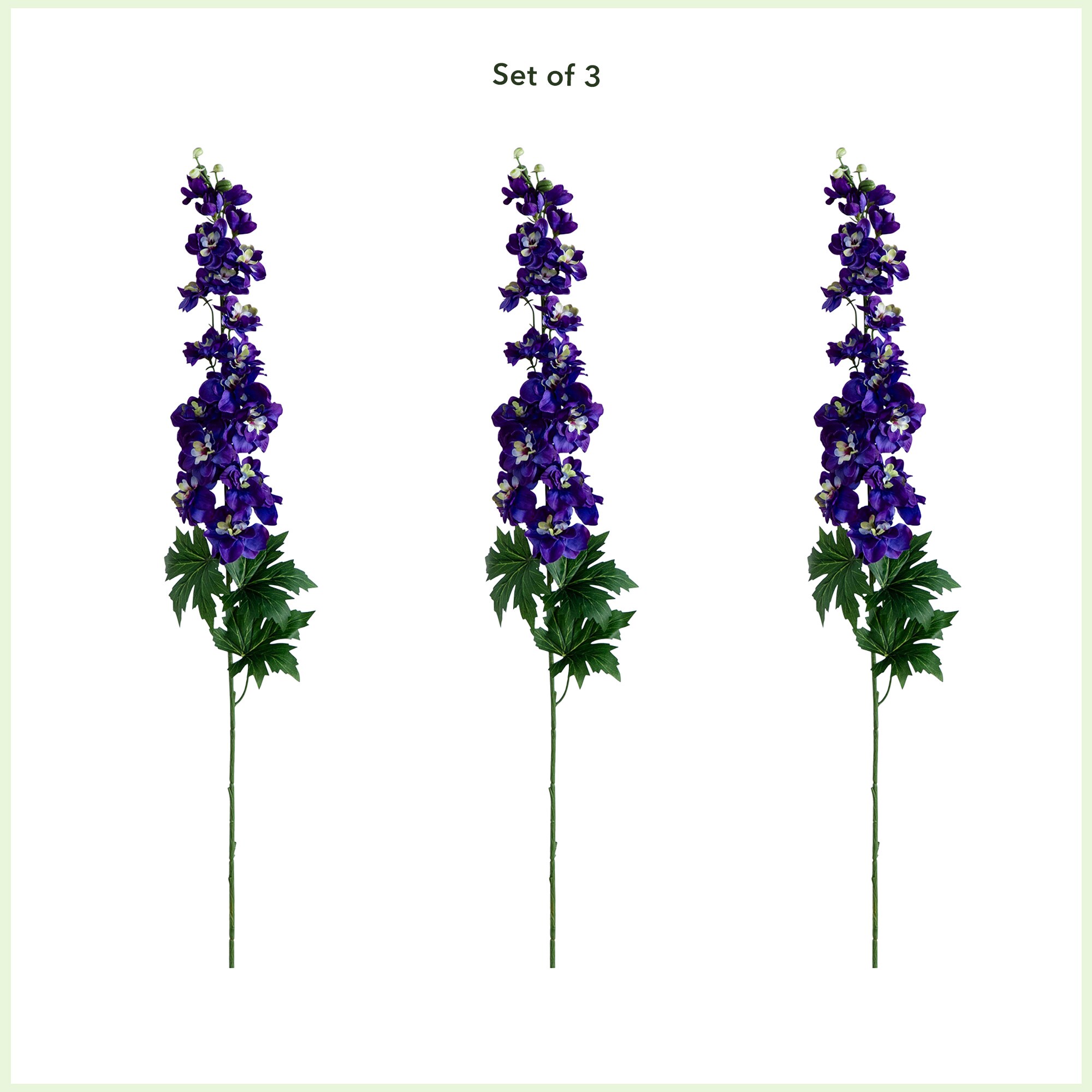 Nearly Natural 39-in Artificial Delphinium Flower Stems - Set of 3 in ...